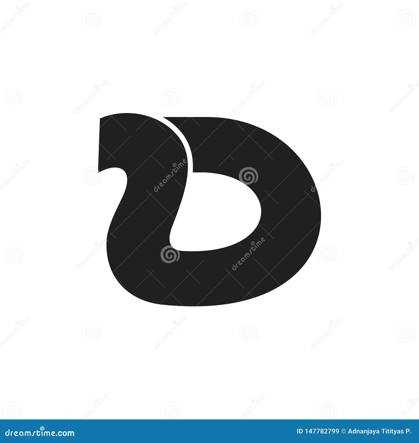 Letter D Simple Curves Line Logo Vector Stock Vector - Illustration of ...
