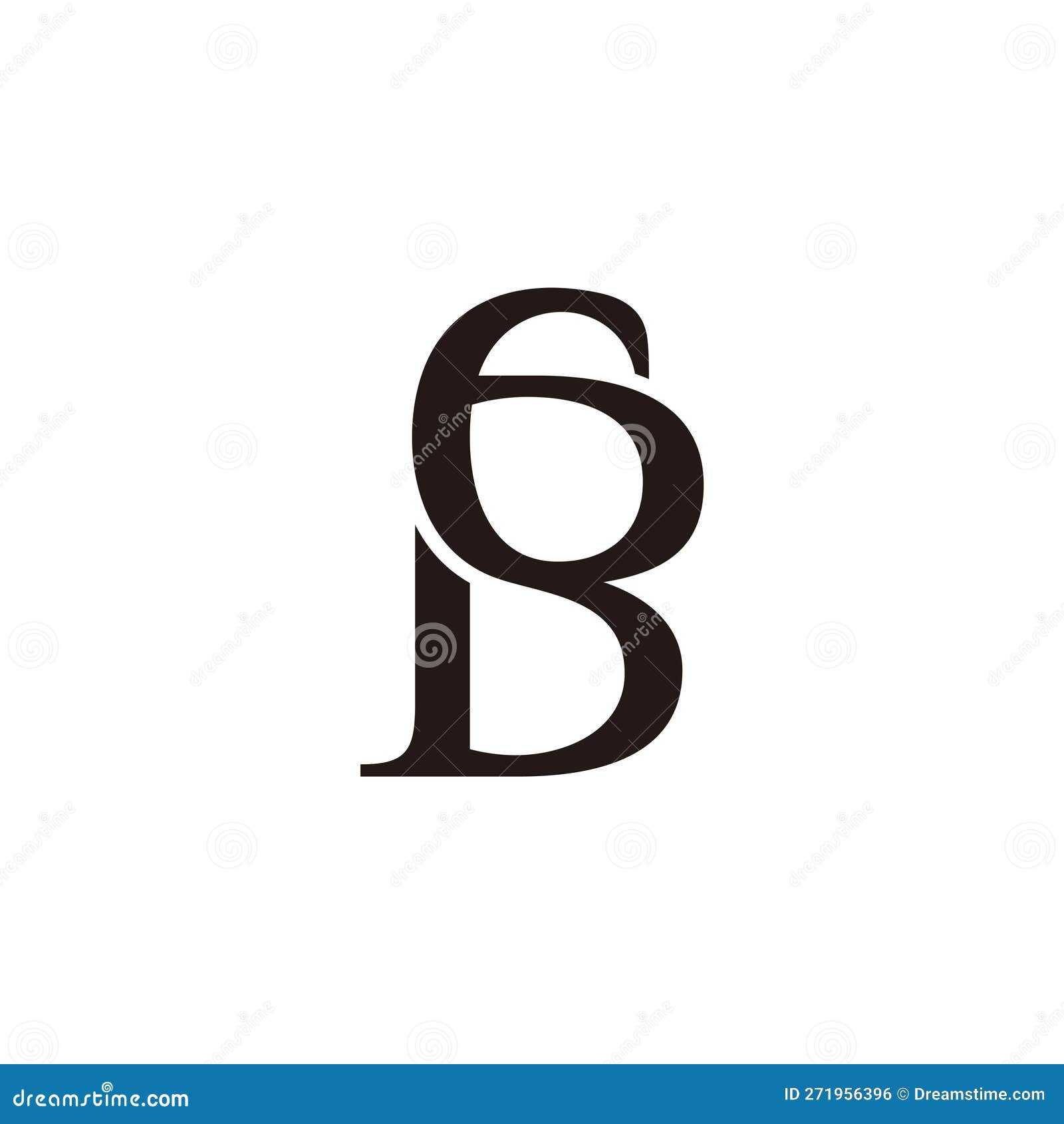 Letter 6d Simple Curves Logo Vector Stock Vector - Illustration of ...