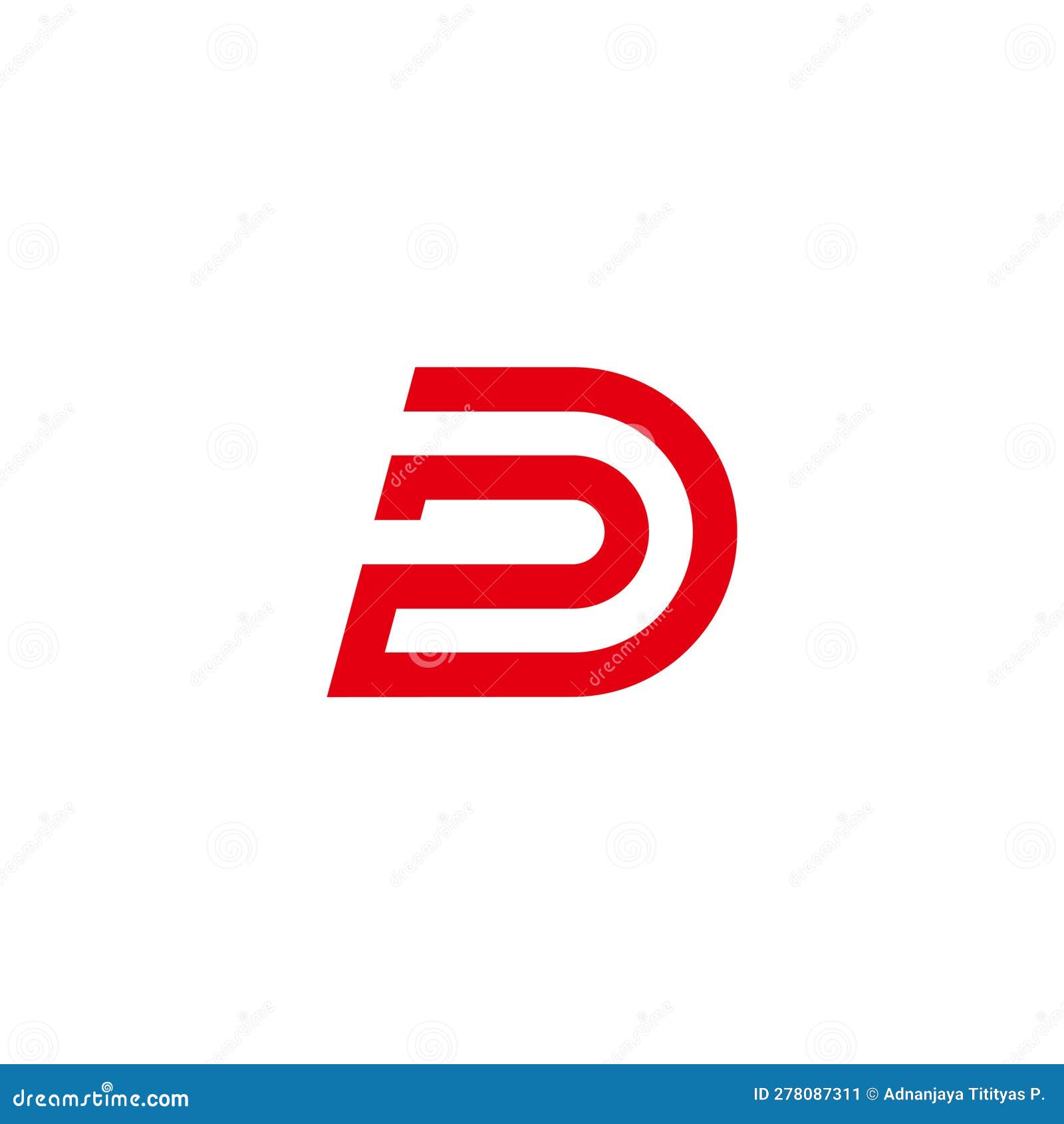 Letter 2d Simple Geometric Line Logo Vector Stock Vector - Illustration ...