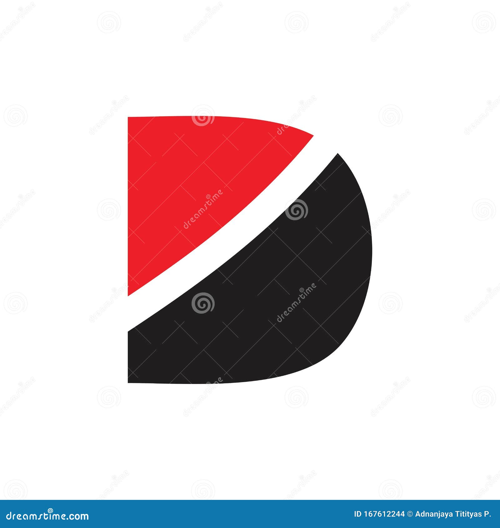 Letter D Simple Geometric Slice Design Symbol Vector Stock Vector ...