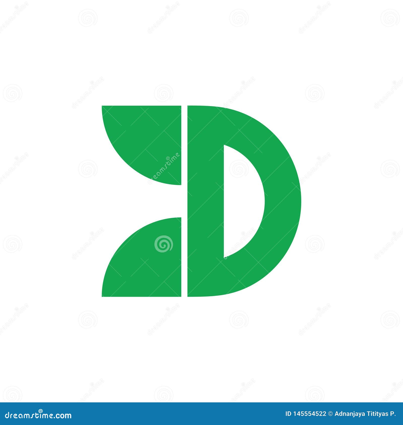 Letter D Simple Green Geometric Logo Stock Vector - Illustration of ...