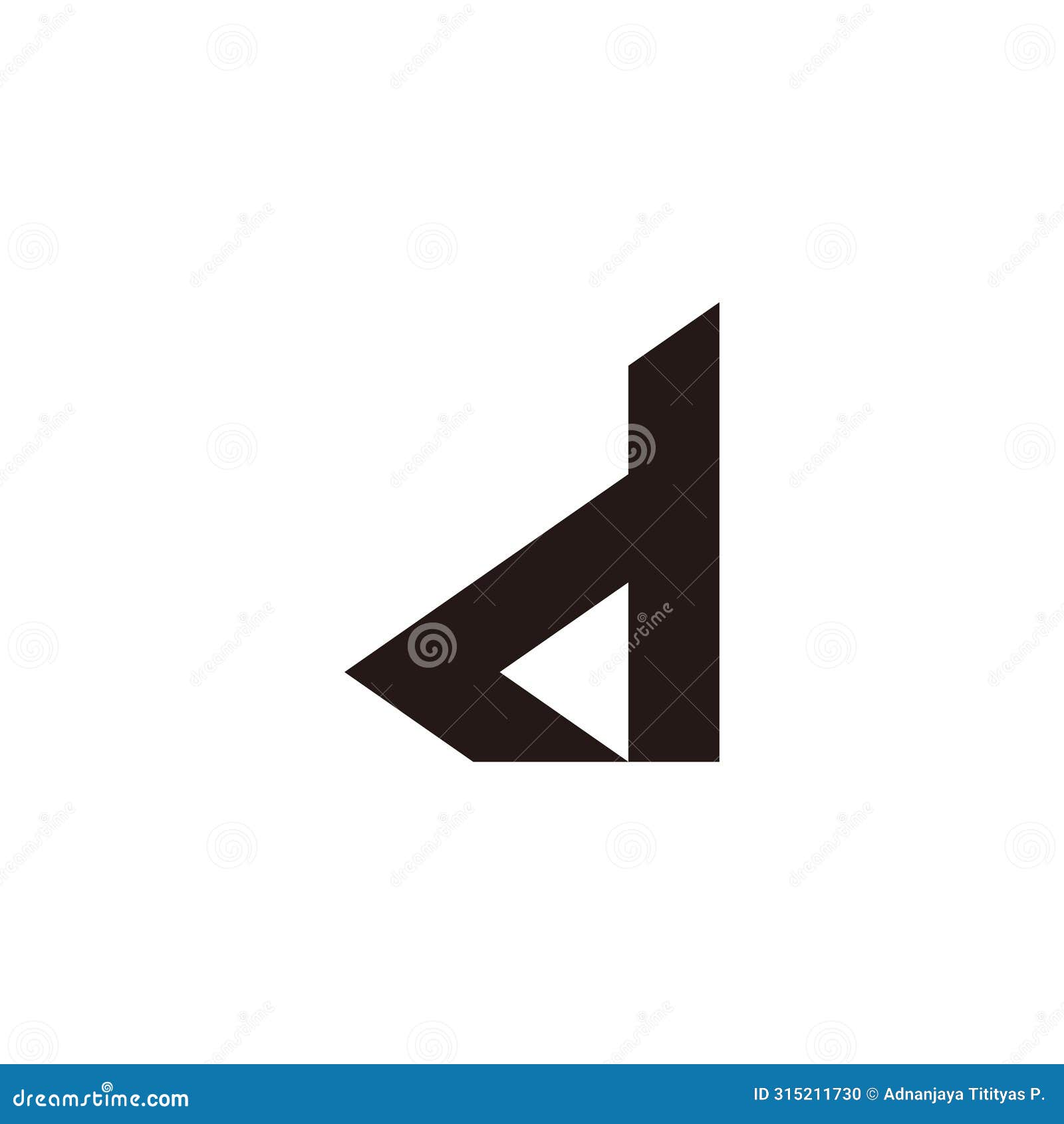 Letter D Simple Triangle Slice Logo Vector Stock Vector - Illustration ...