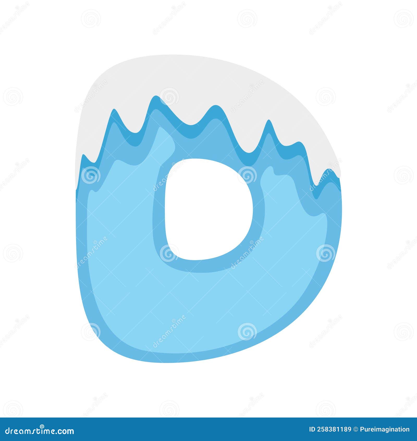 Letter D Snow, Vector Illustration Stock Vector - Illustration of ...