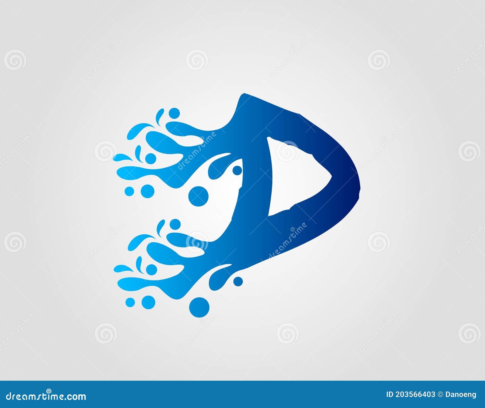 Letter D with Splash Water Logo Template Vector Stock Vector ...