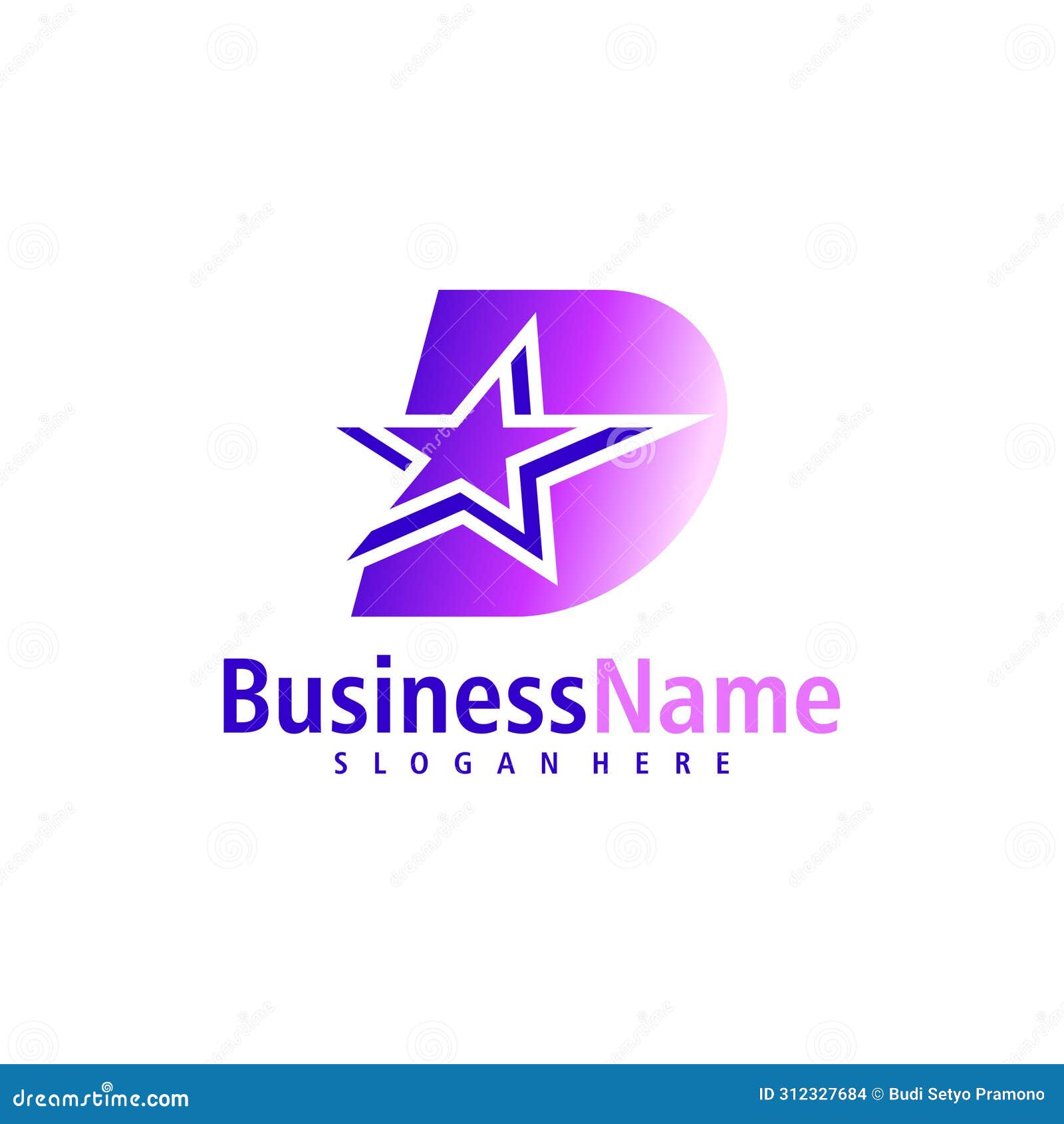 Letter D with Star Logo Design Vector. Creative Initial D Logo Concepts ...