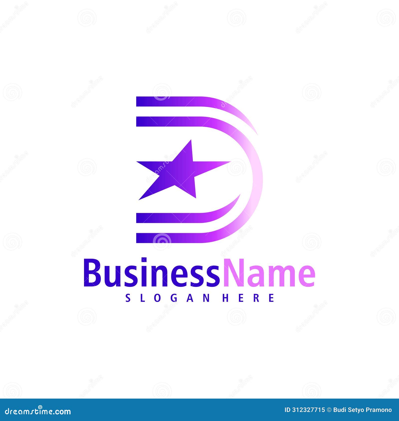 Letter D with Star Logo Design Vector. Creative Initial D Logo Concepts ...