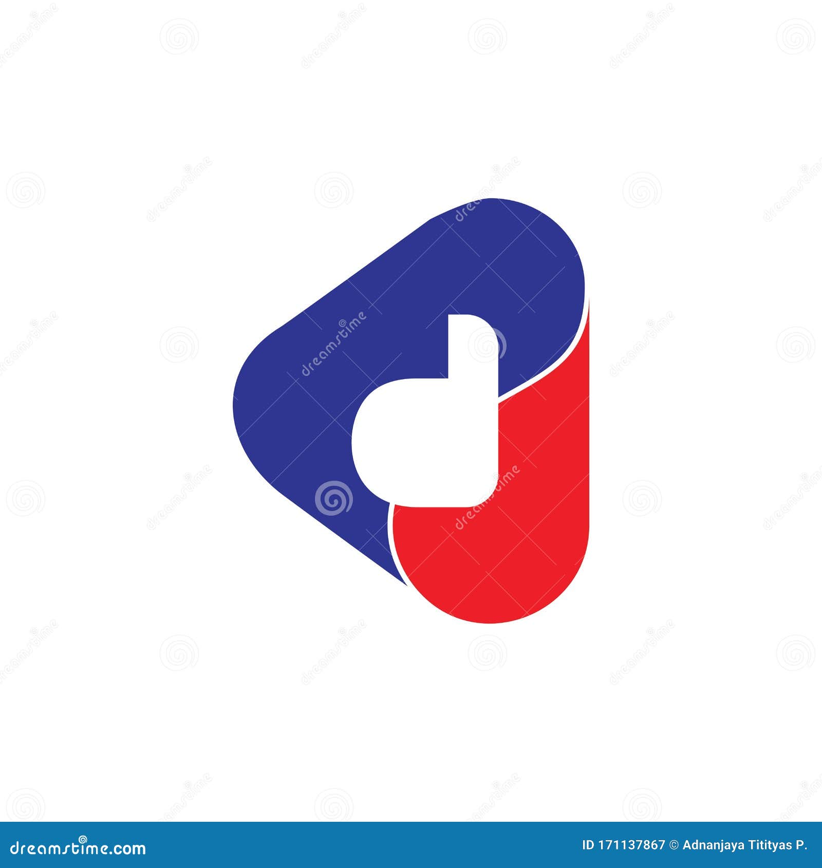 Letter D Symbol 3d Curves Geometric Logo Vector Stock Vector ...