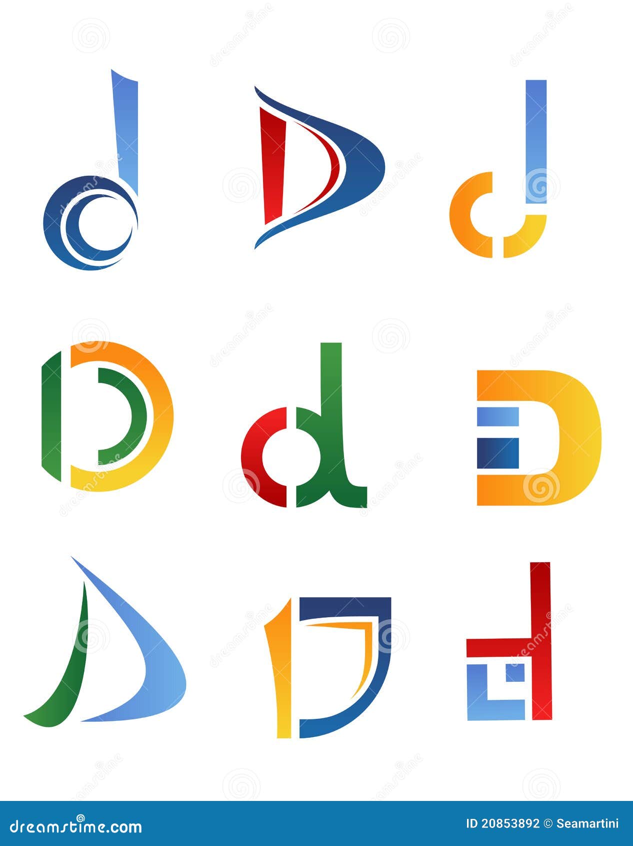 Letter D symbols stock vector. Illustration of education - 20853892