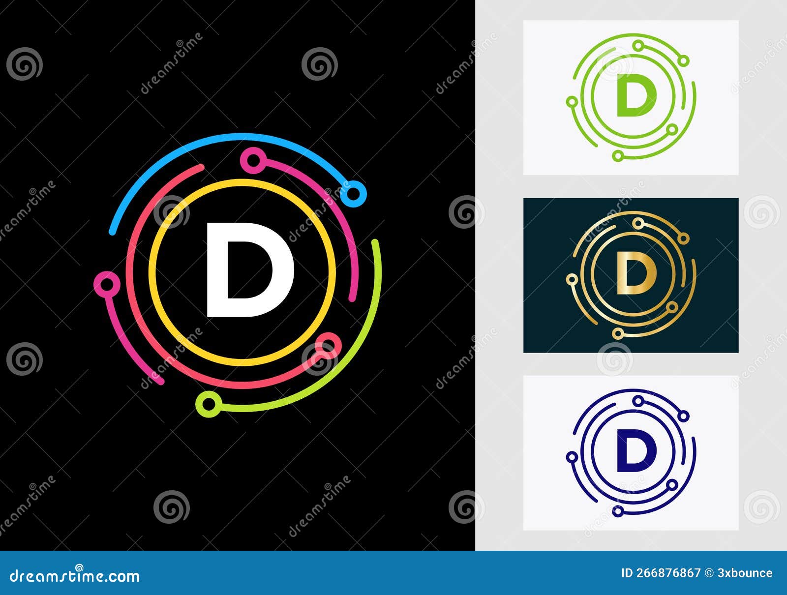 Letter D Technology Logo Design. Network Logo Symbol Stock Vector ...