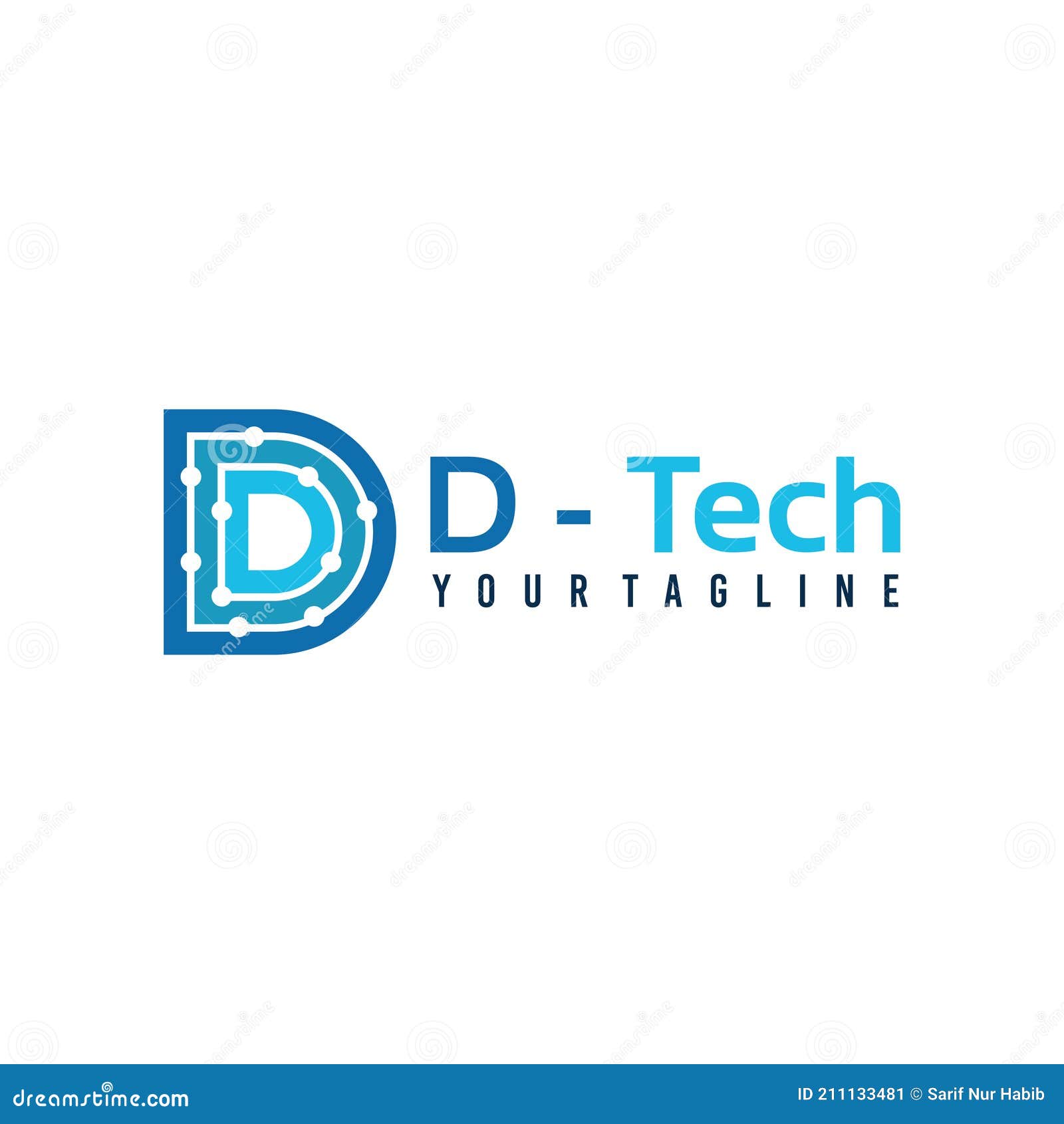 Letter D Technology Logo Design Template Stock Vector - Illustration of ...
