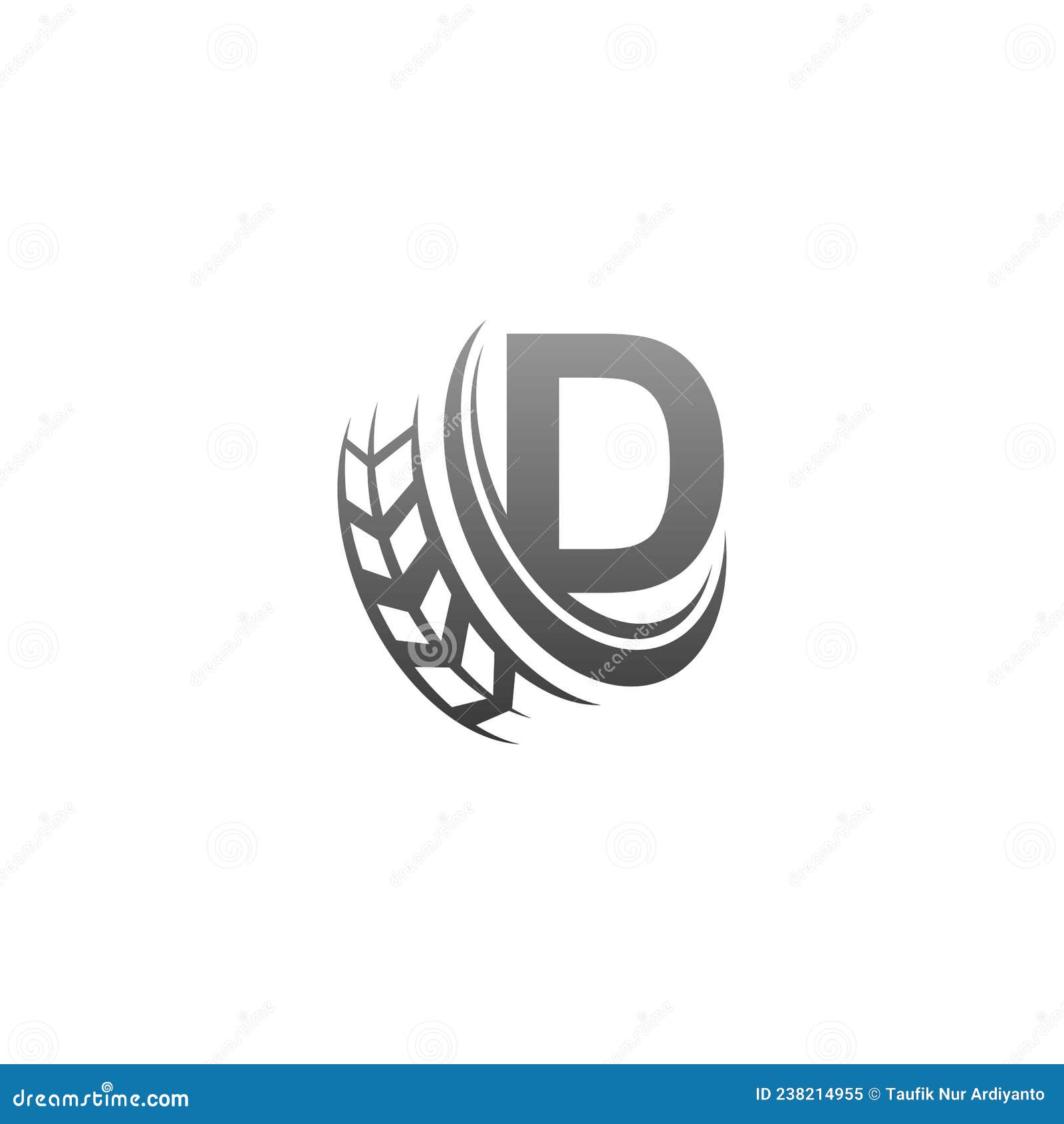 Letter D with Trailing Wheel Icon Design Template Illustration Stock ...