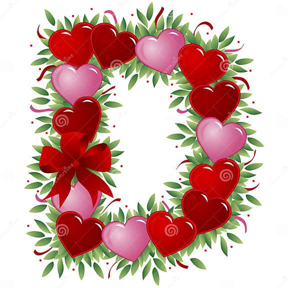 Letter D - Valentine Letter Stock Vector - Illustration of love ...
