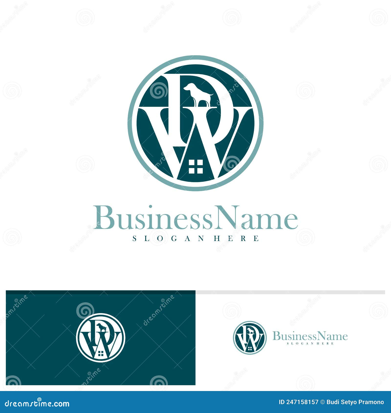 Letter D W with Dog Logo Vector Template, Creative D W Logo Design ...