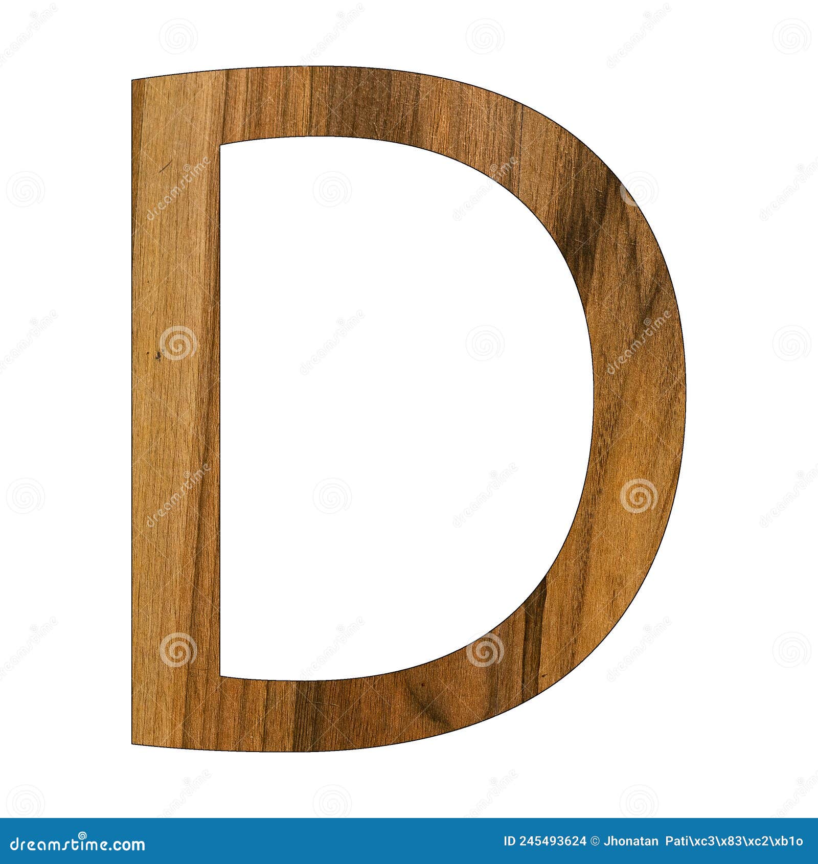 Letter D in Wood Texture - White Background Stock Photo - Image of ...