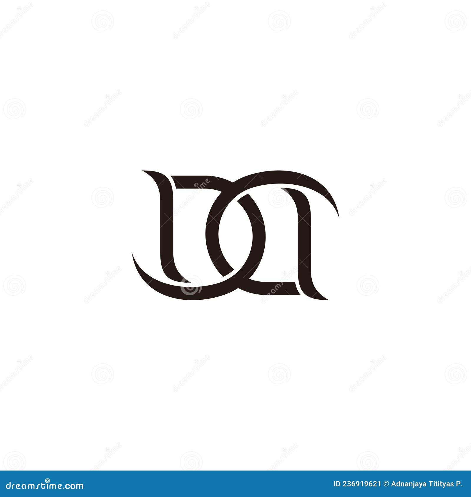 Letter Da Linked Geometric Curves Flat Logo Vector Stock Vector ...