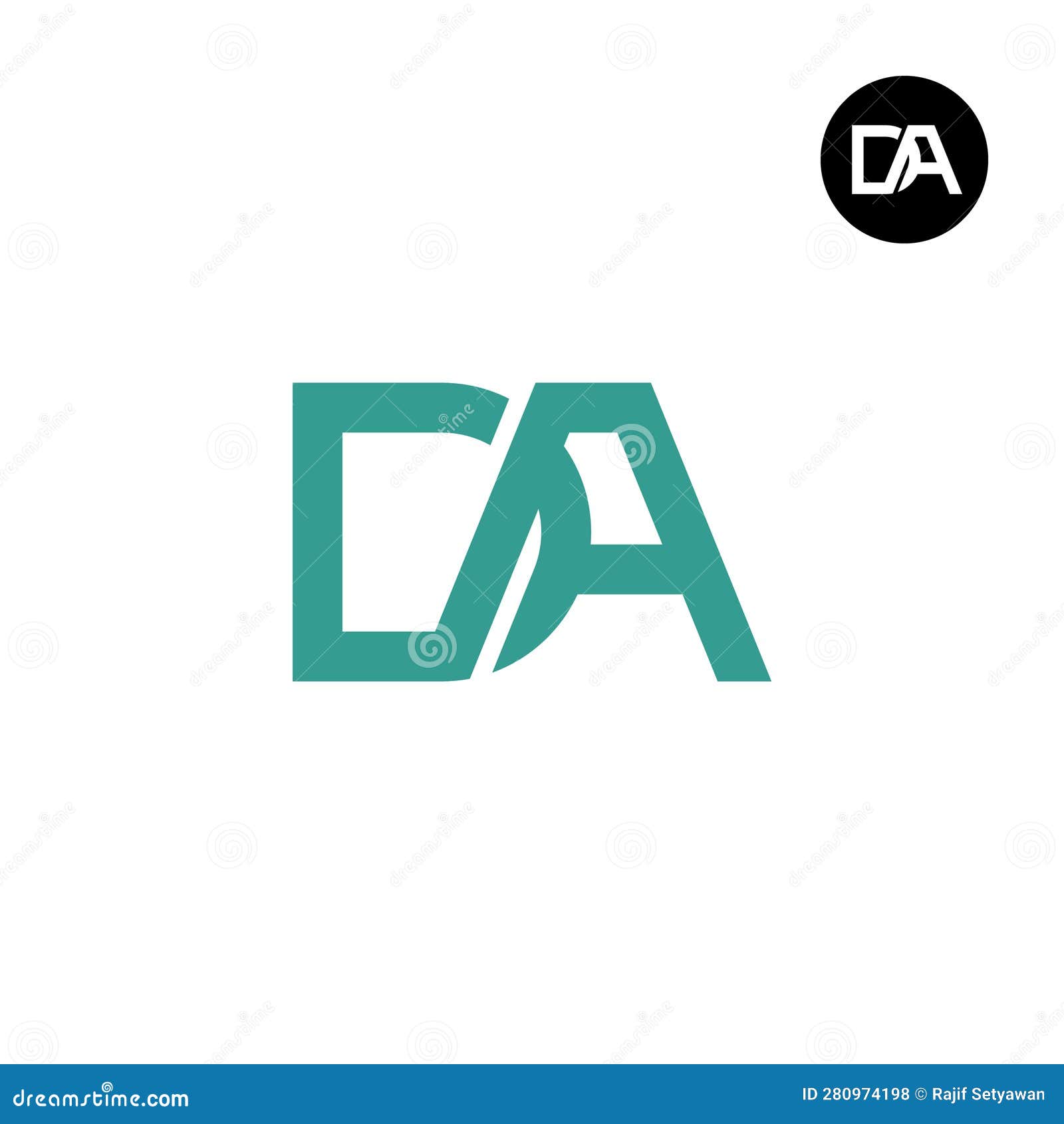 Letter DA Monogram Logo Design Stock Vector - Illustration of exclusive ...