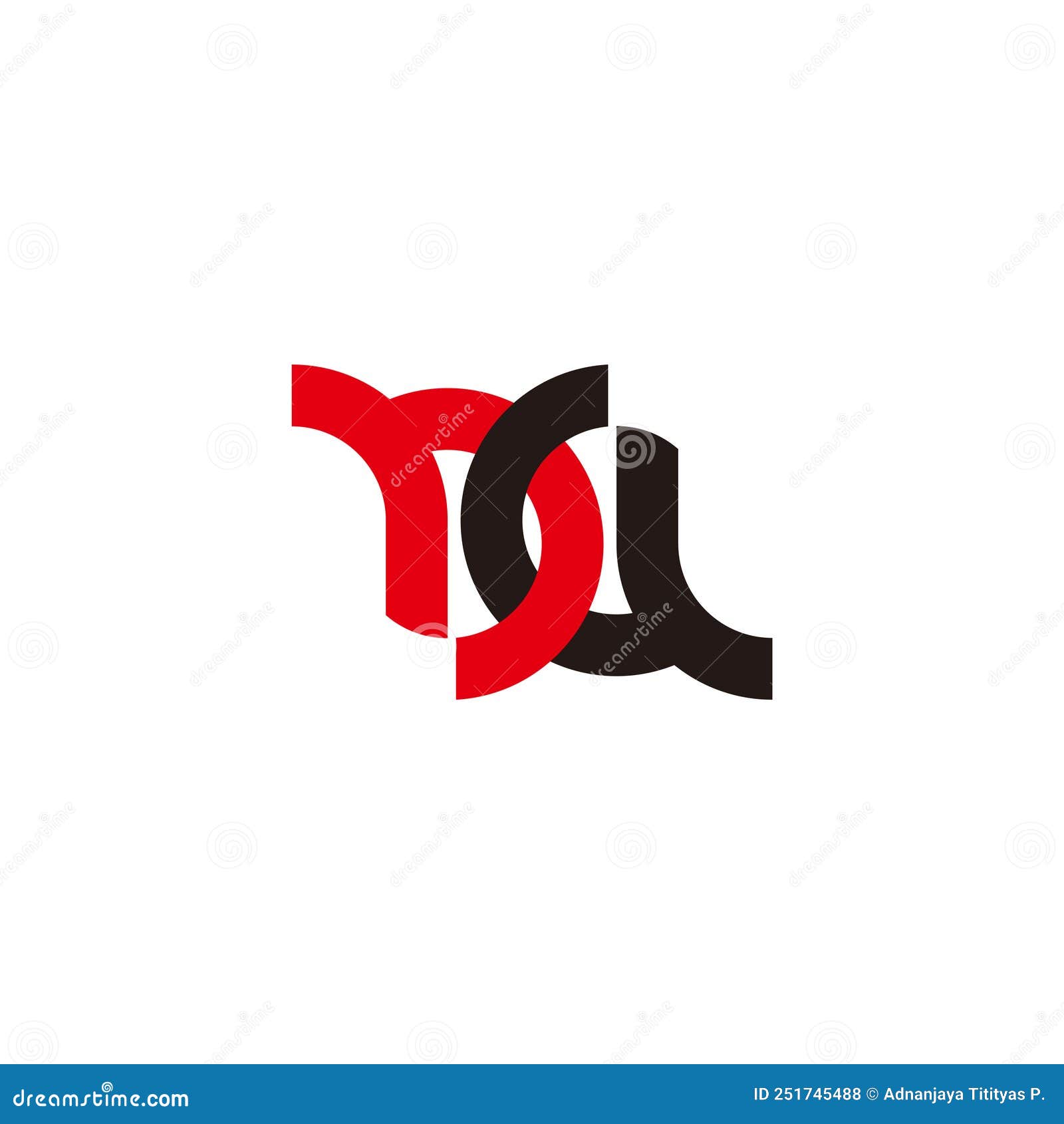 Letter Da Simple Colorful Linked Geometric Logo Vector Stock Vector ...