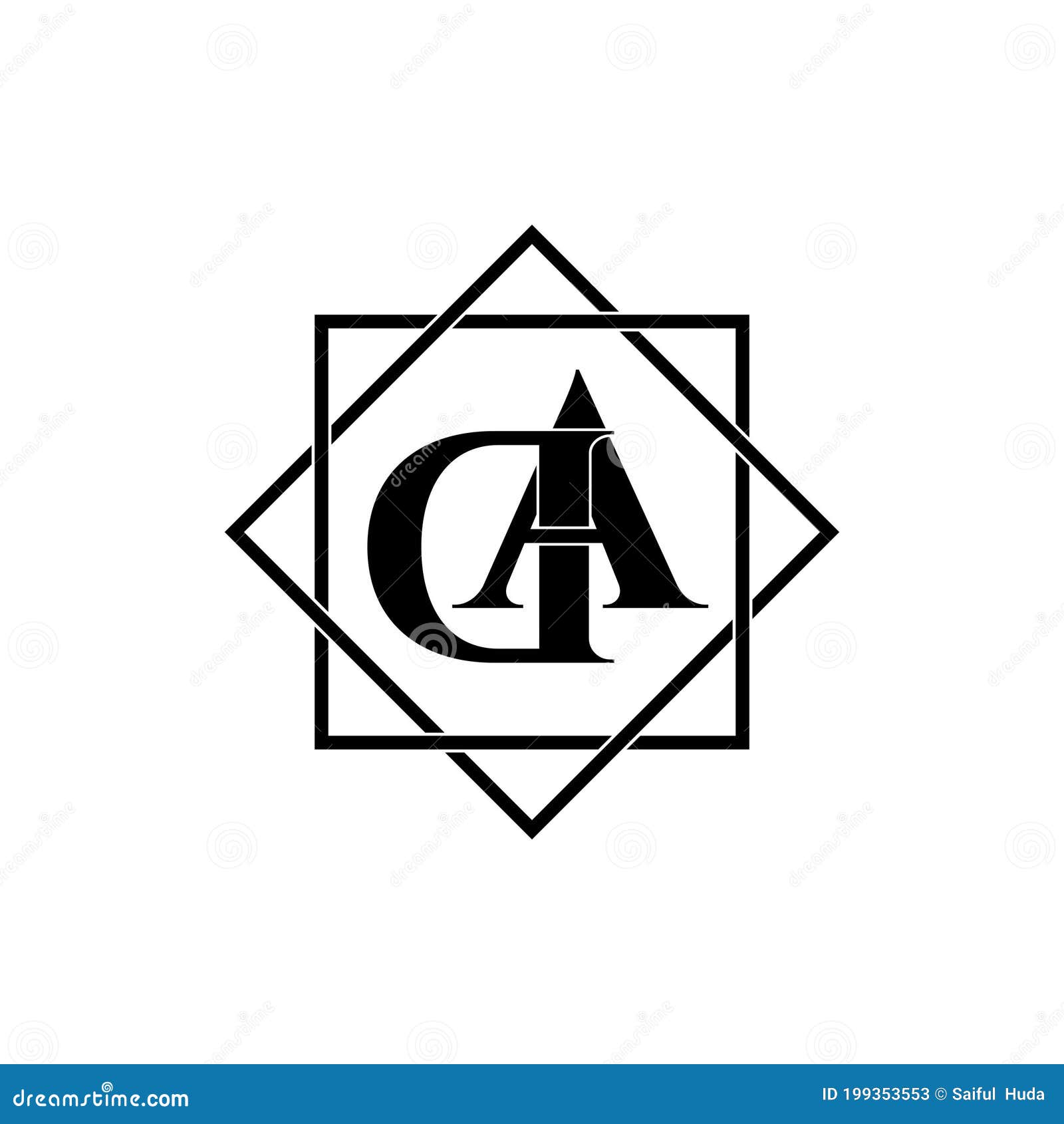 Letter DA Simple Monogram Logo Icon Design. Stock Vector - Illustration ...