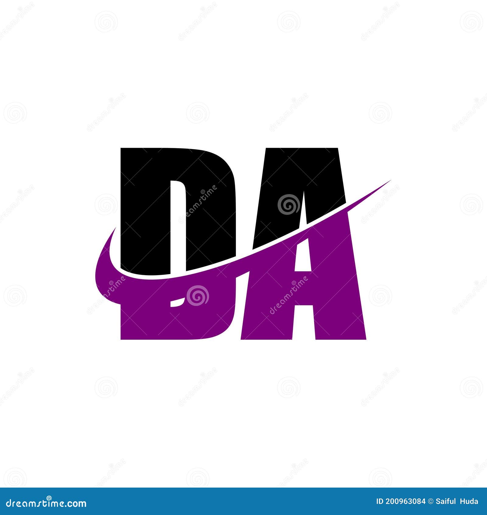 Letter DA Simple Monogram Logo Icon Design. Stock Vector - Illustration ...