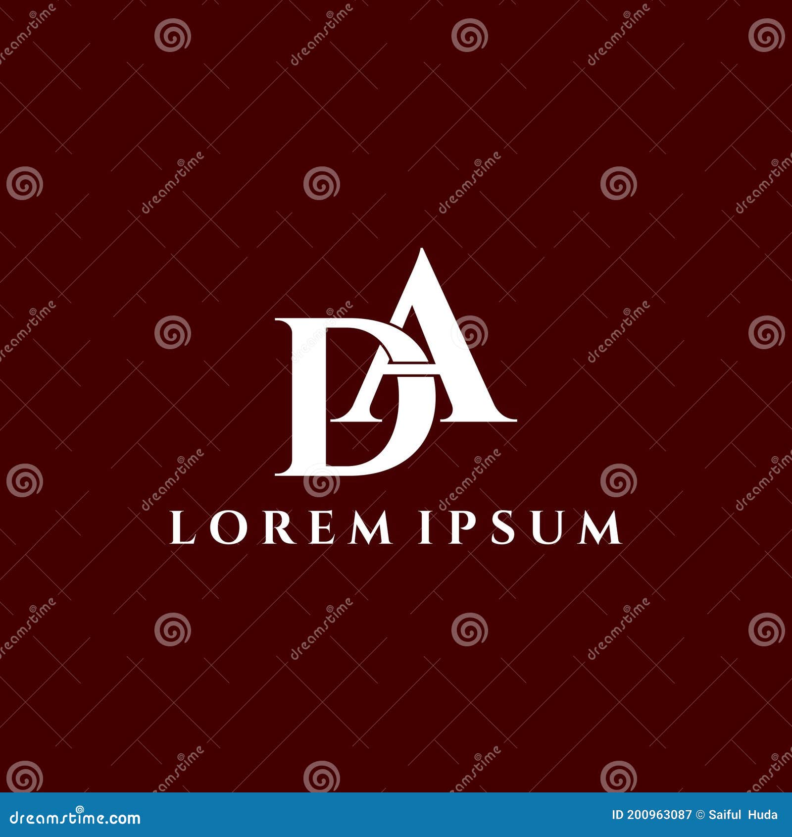 Letter DA Simple Monogram Logo Icon Design. Stock Vector - Illustration ...