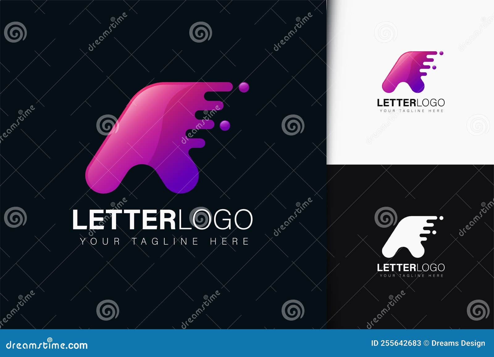 Letter a Dash Logo Design with Gradient Stock Vector - Illustration of ...
