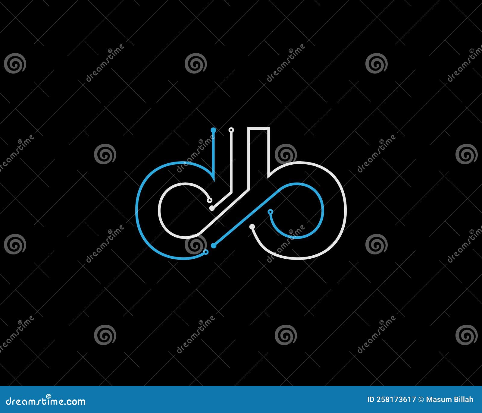 Letter DB, BD Technology and Network Connection Logo Concept. Stock ...