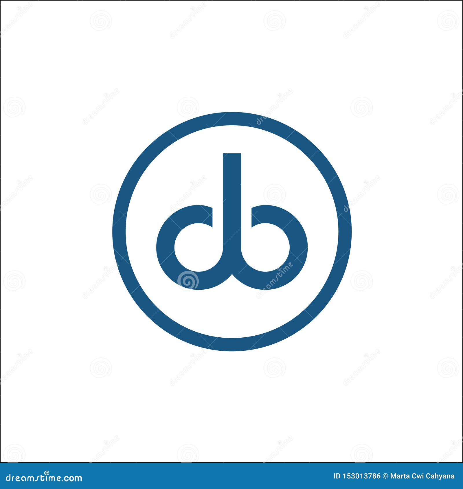 Letter Db in a Circle Logo Vector Template Monogram Stock Vector ...