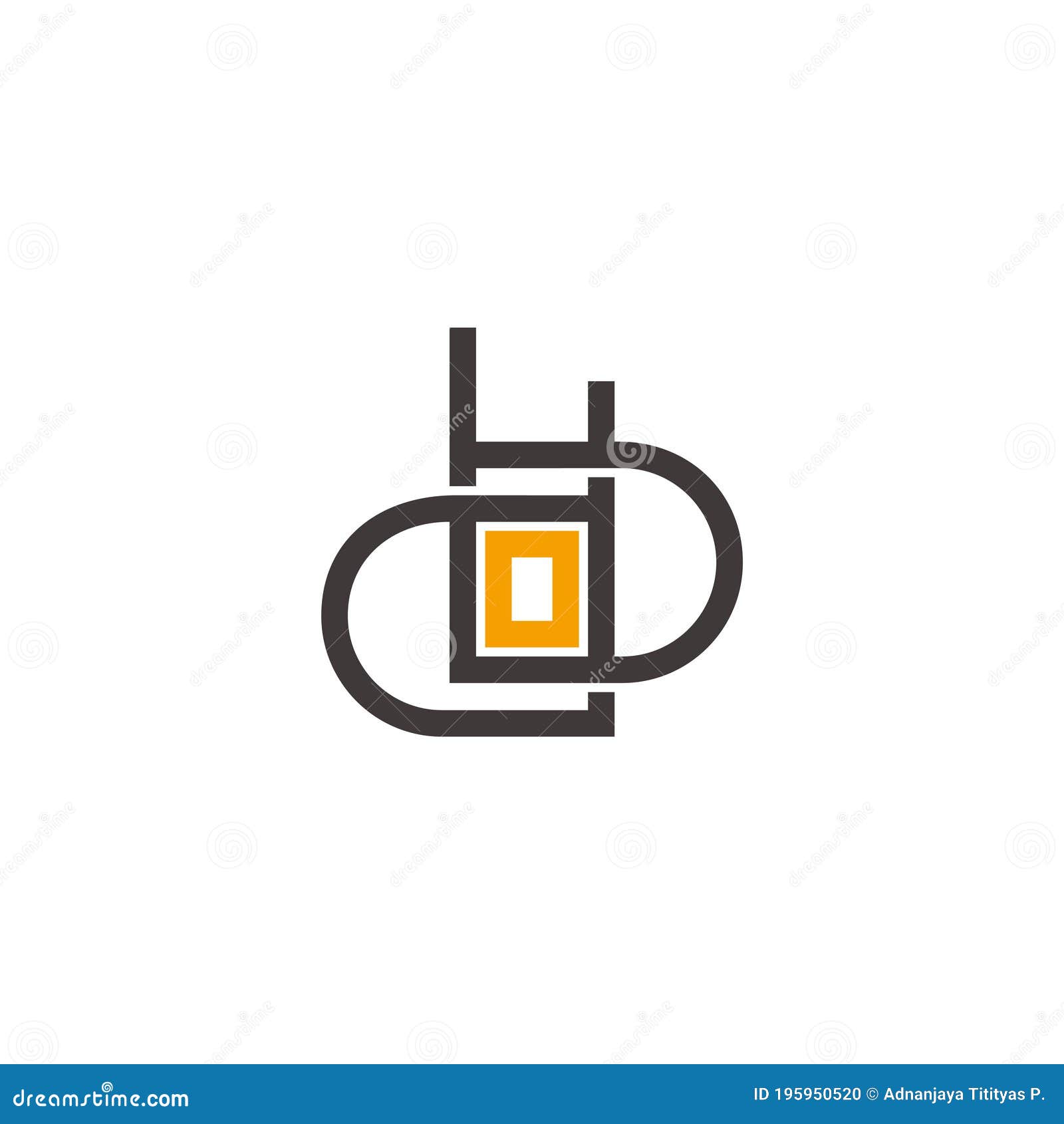 Letter Db Geometric Square Lines Art Linked Logo Vector Stock Vector ...
