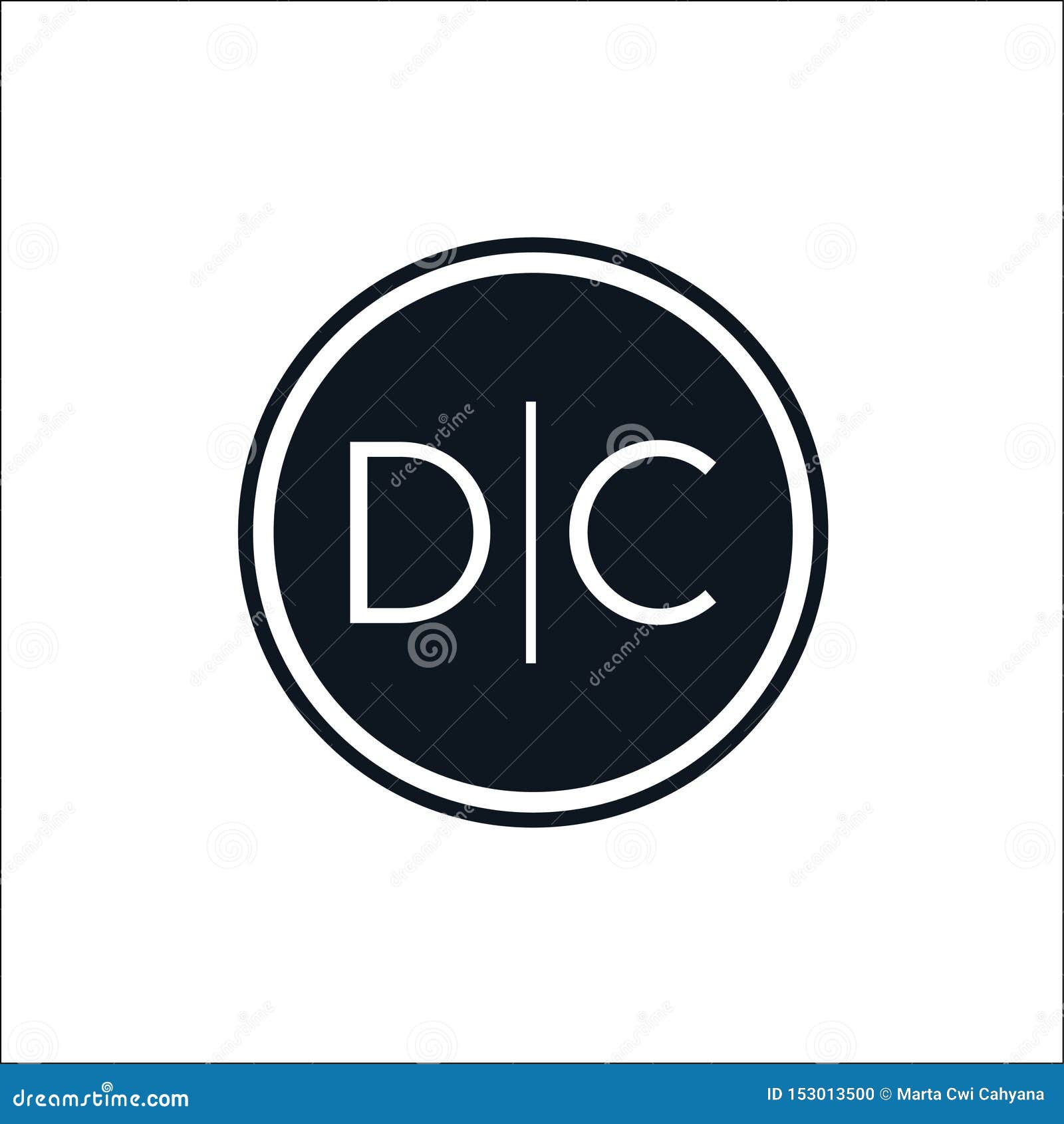 Letter DC Initials Solid Circle Logo Vector Template Stock Vector ...