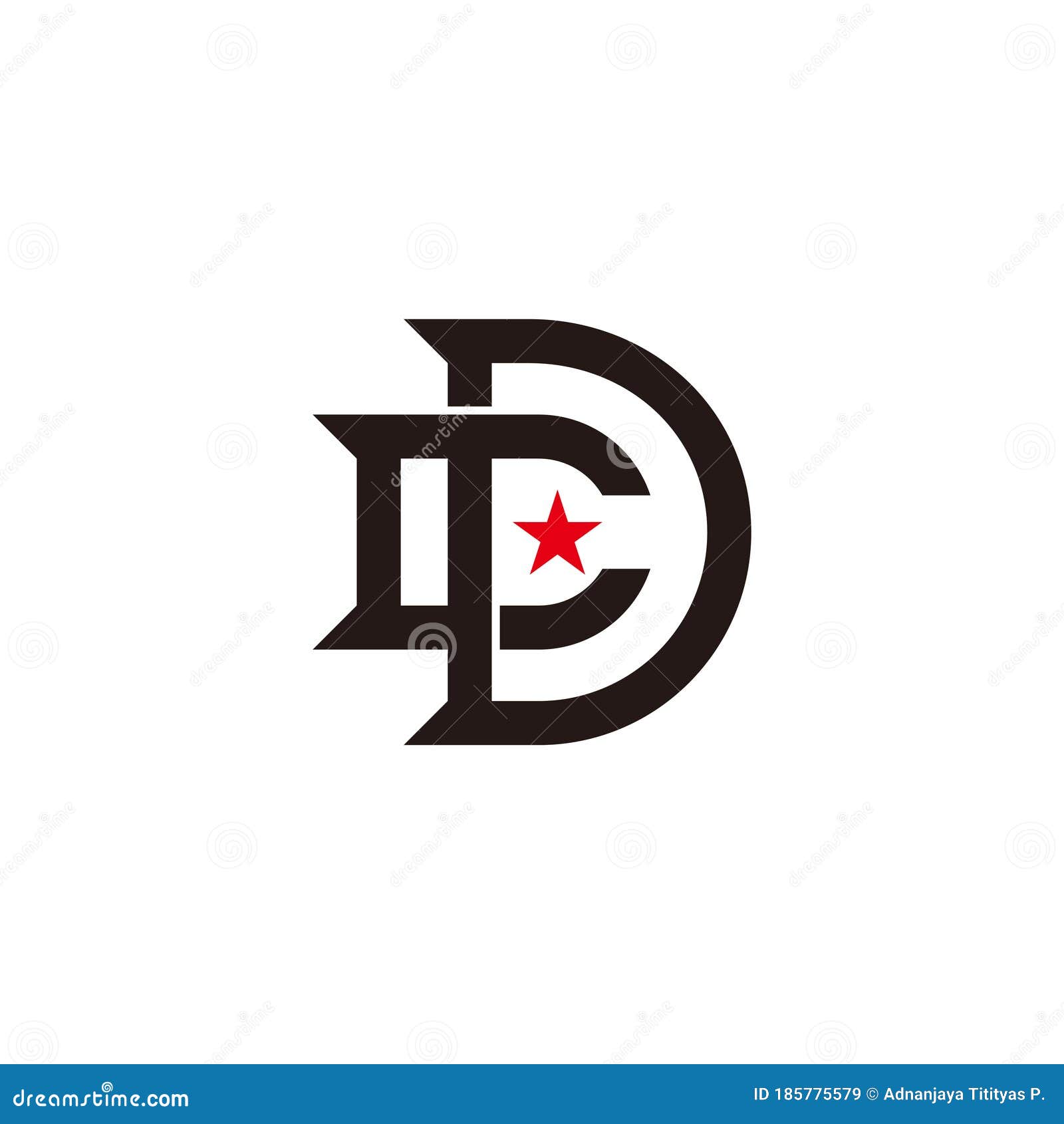 Letter Dc Star Simple Geometric Overlap Logo Vector Stock Vector ...