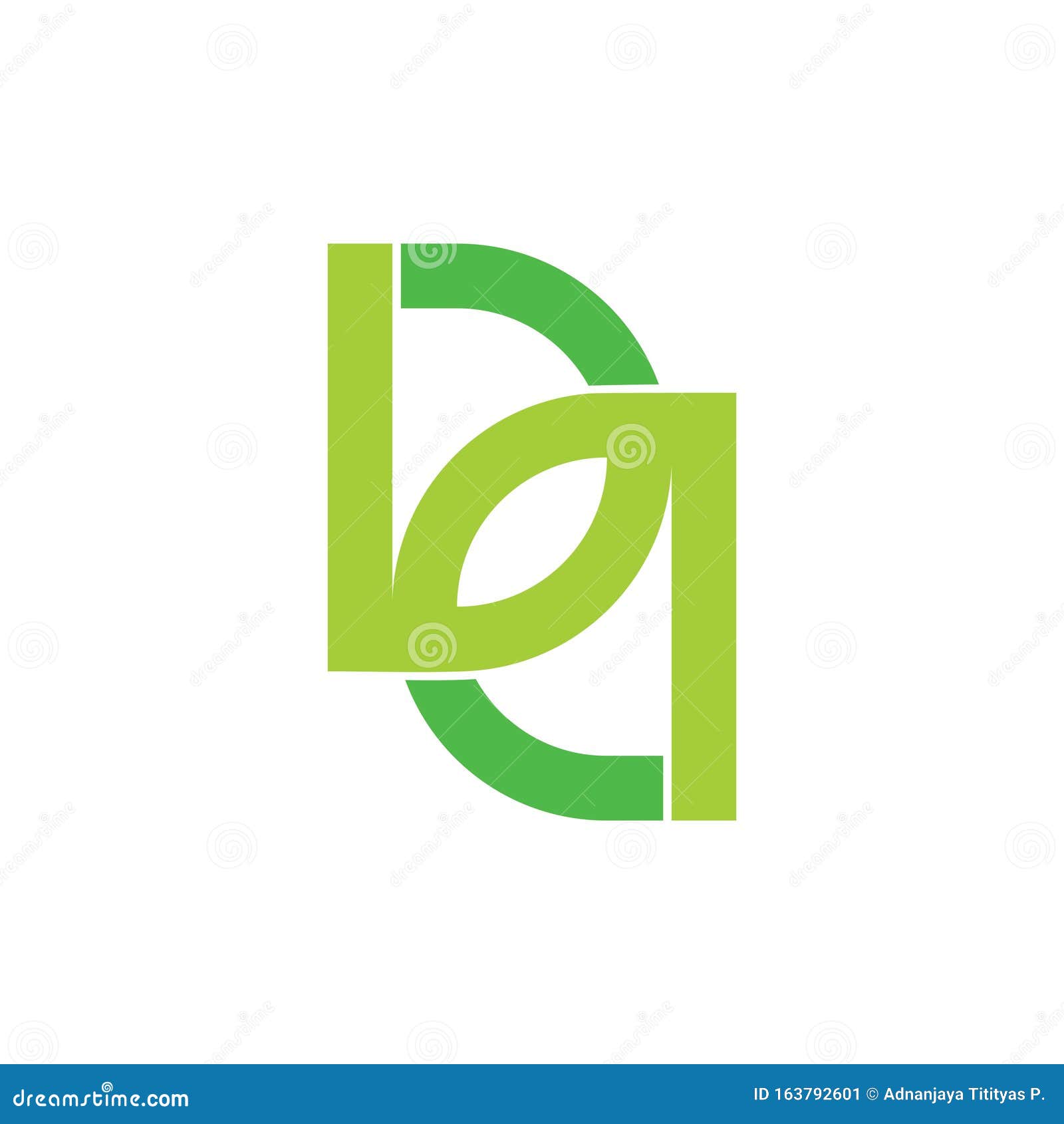 Letter Dd Linked Green Leaf Shape Design Symbol Vector Stock Vector ...