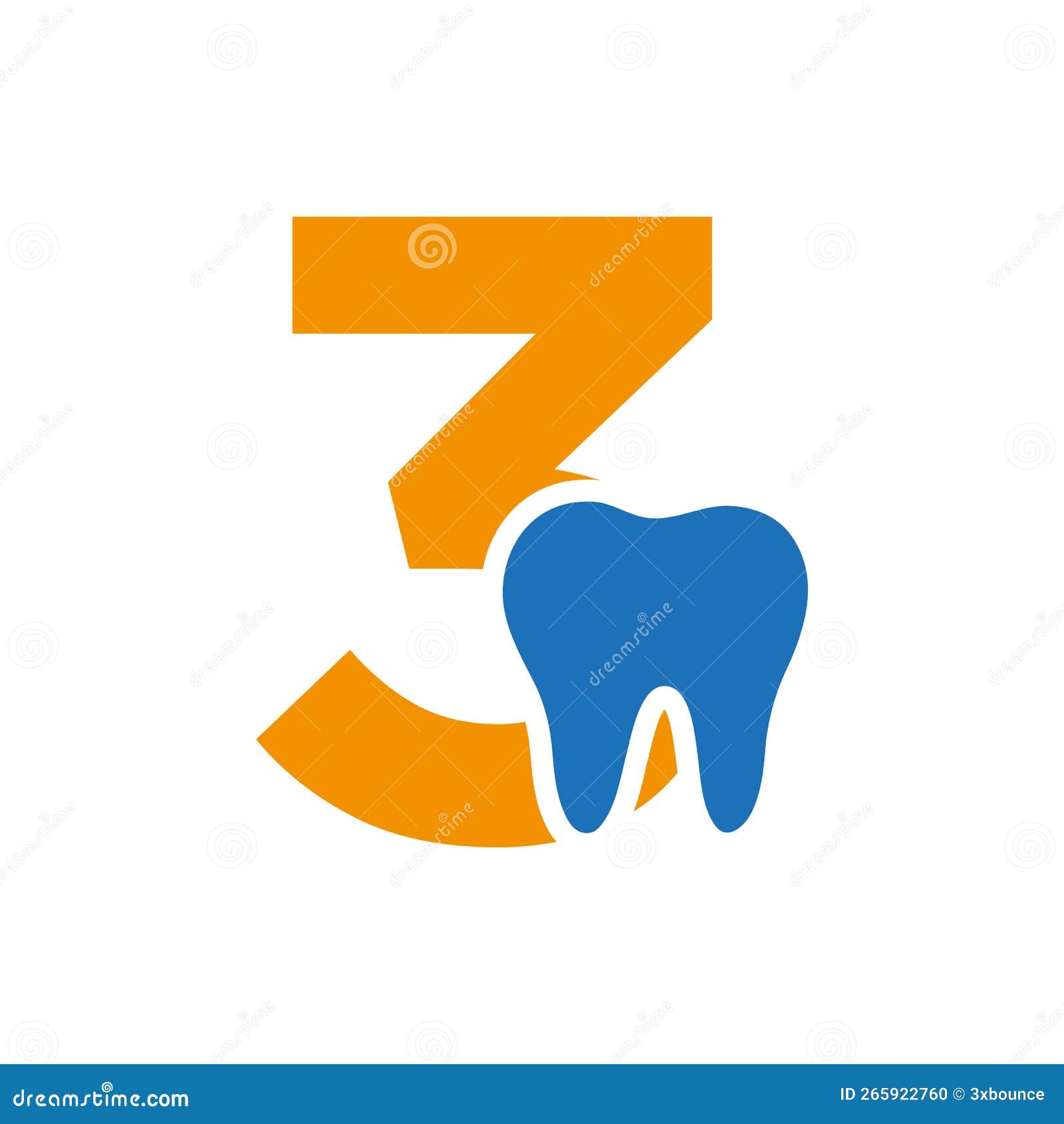 Letter 3 Dental Logo Concept with Teeth Symbol Vector Template Stock ...