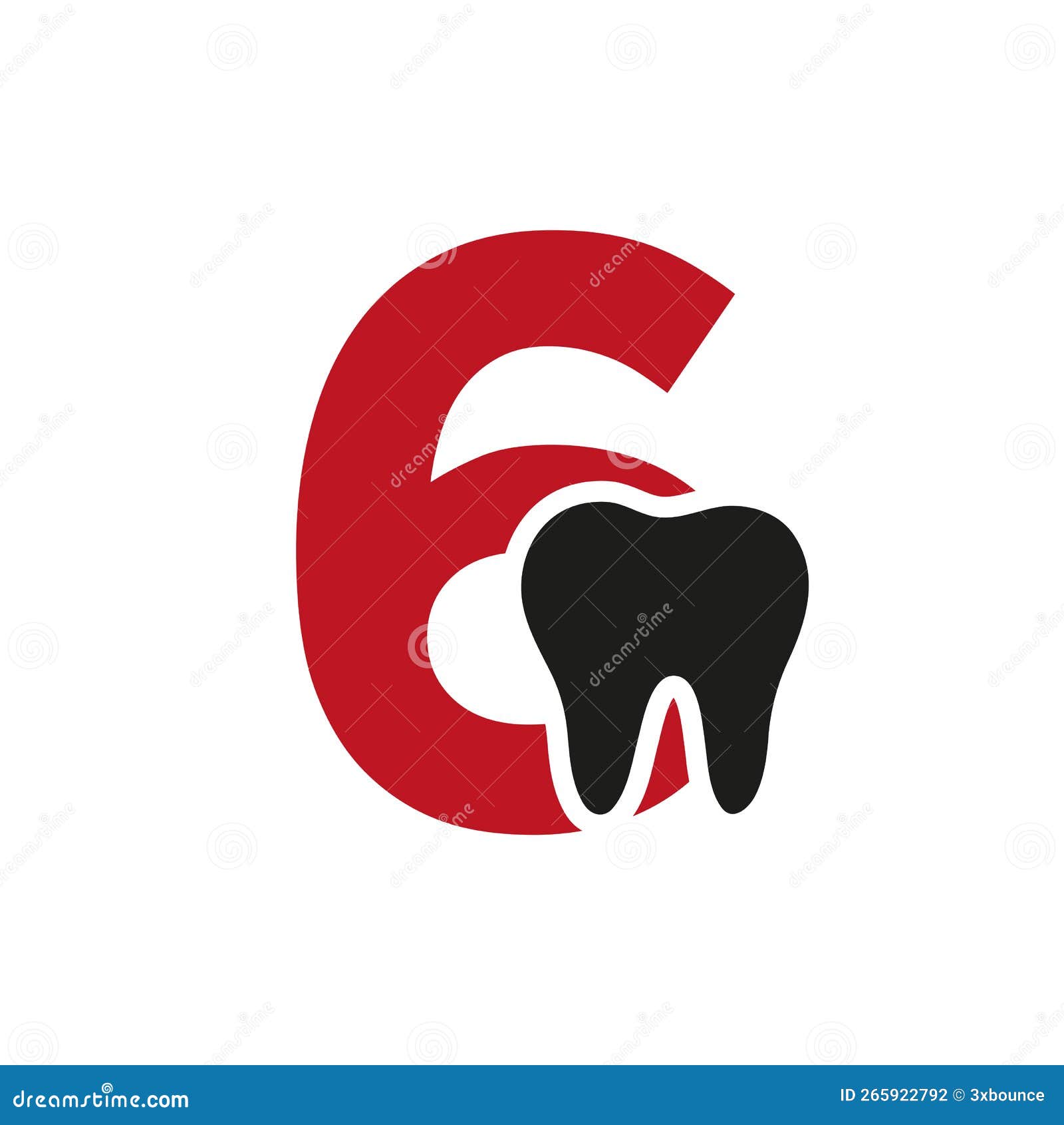 Letter 6 Dental Logo Concept with Teeth Symbol Vector Template Stock ...