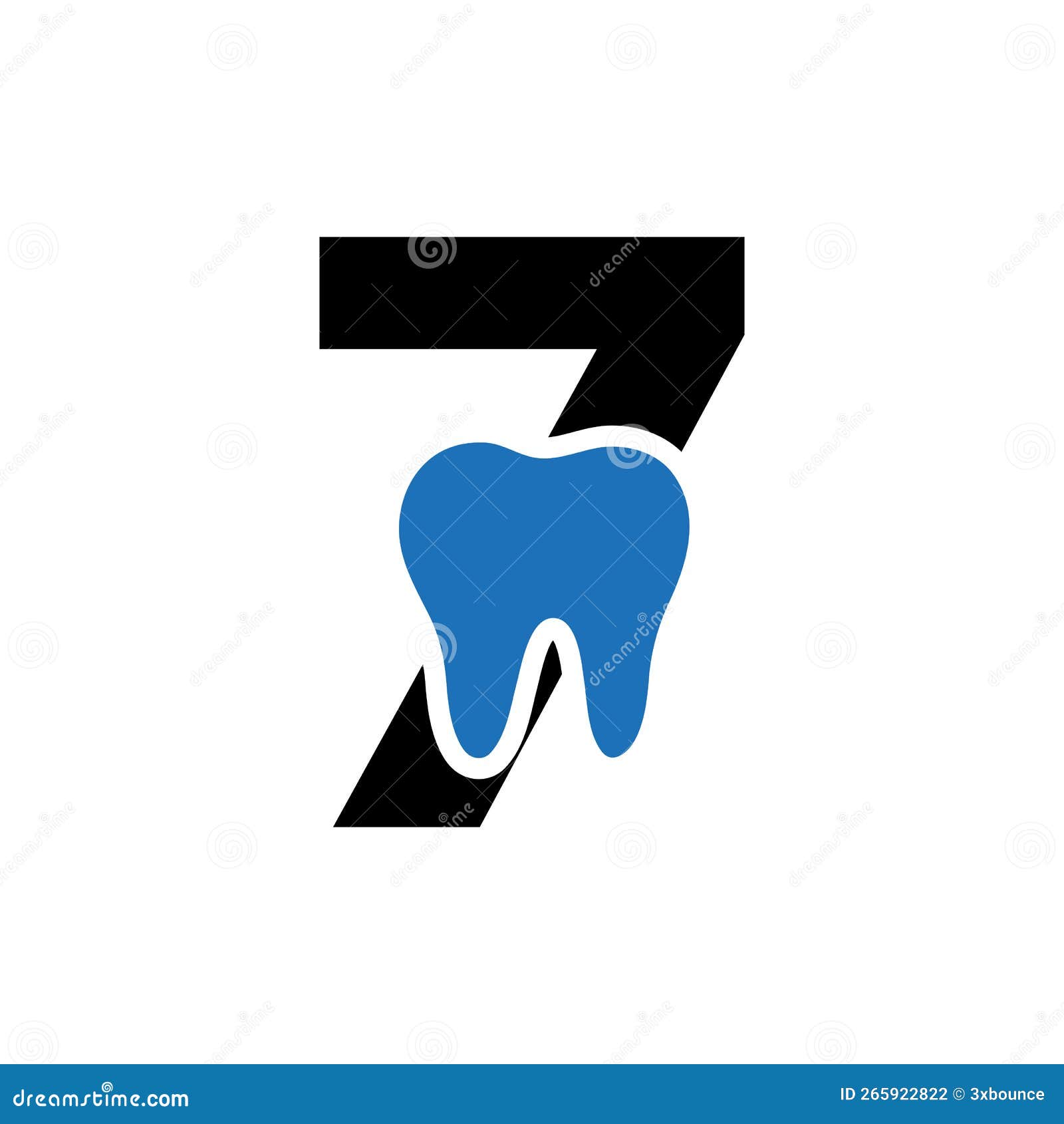 Letter 7 Dental Logo Concept with Teeth Symbol Vector Template Stock ...
