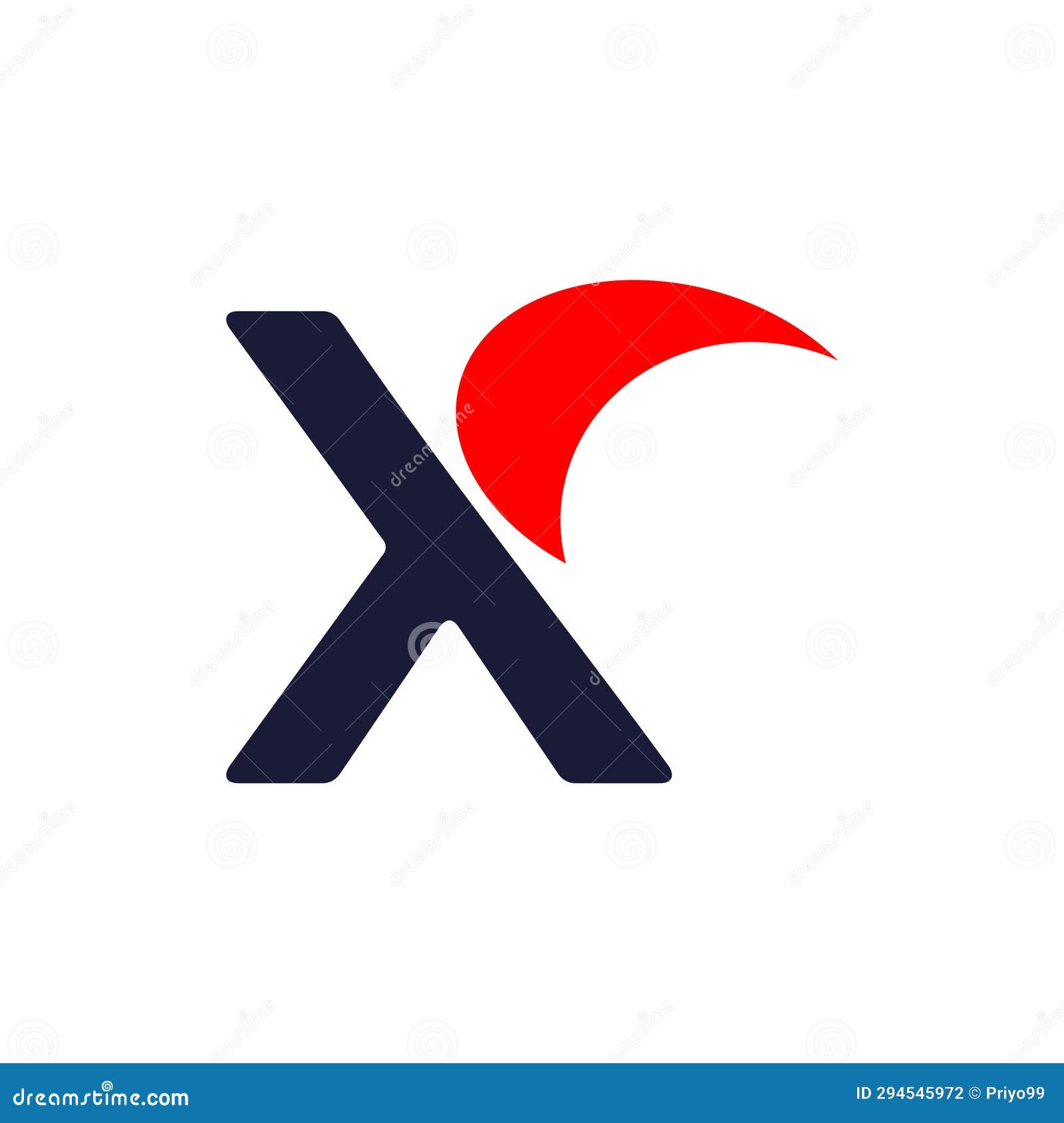 Letter X Design Element Icon with Creative Modern and Simple Swosh ...