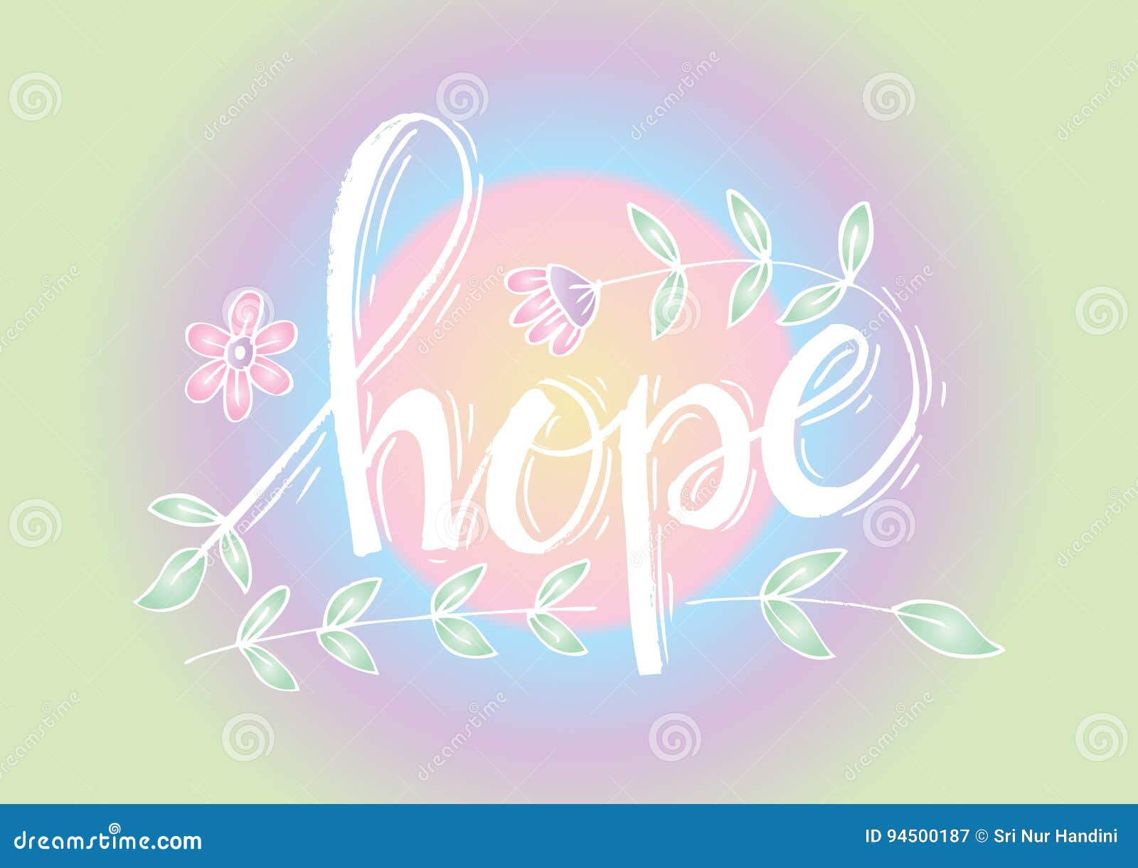 Letter Design- Hope with Floral Stock Illustration - Illustration of ...