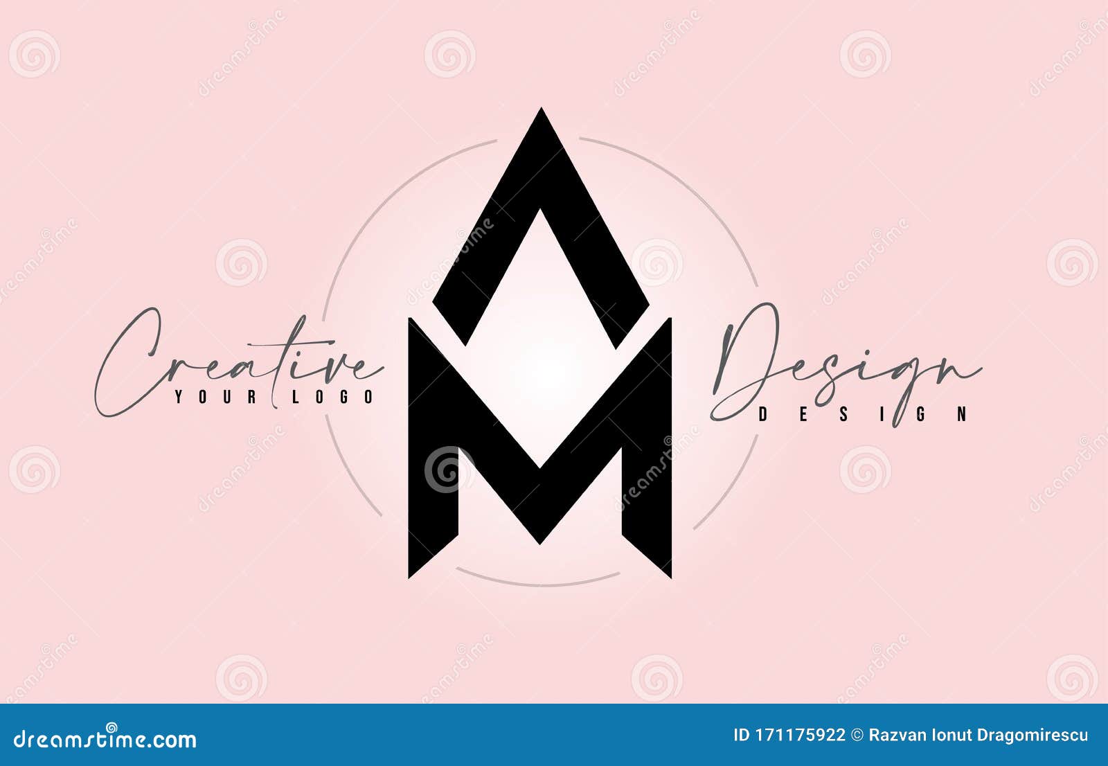Am Letter Design Icon Logo with Letters One on Top of Each Other Vector ...