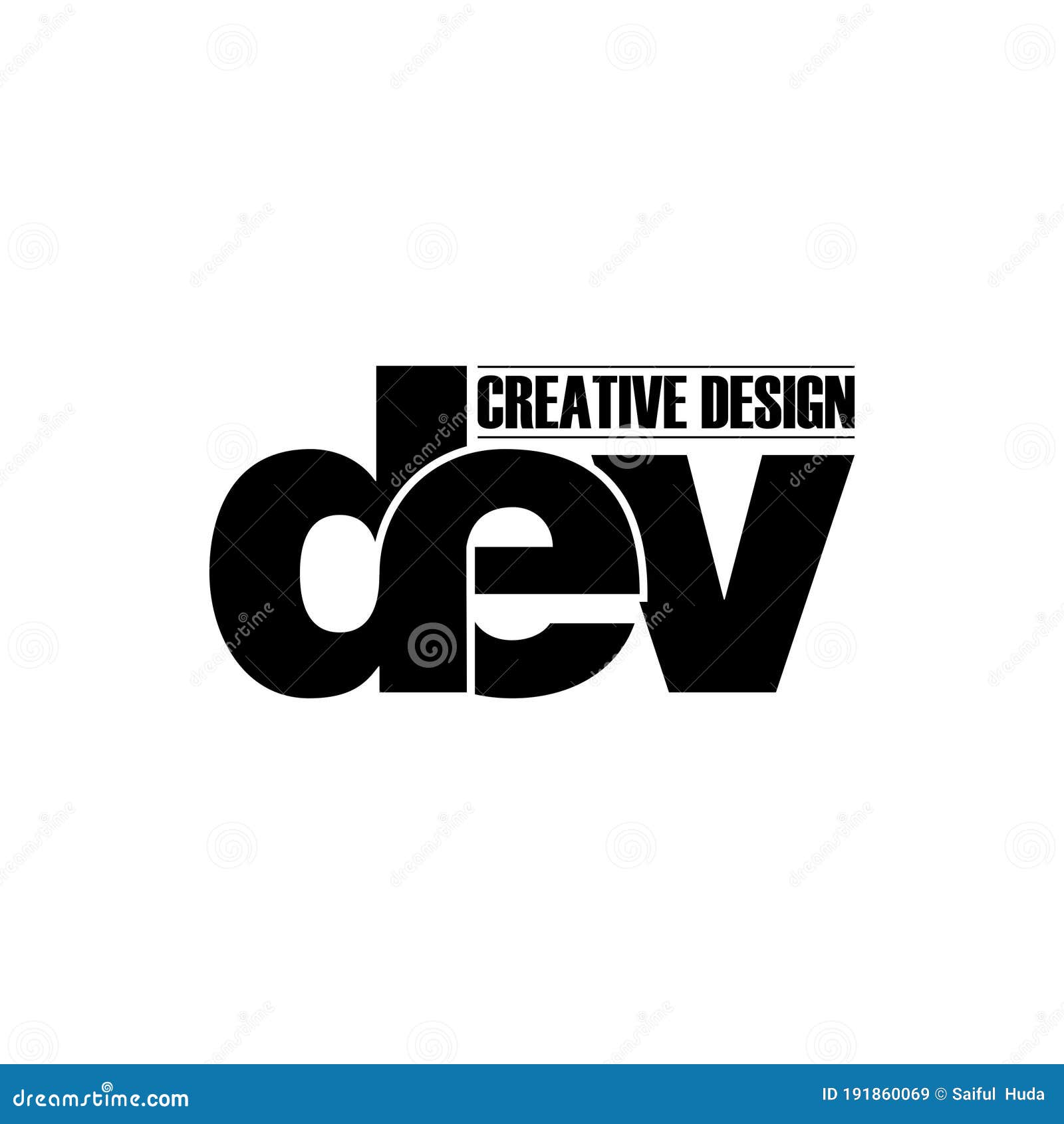 Letter Dev Simple Monogram Logo Icon Design. Stock Vector ...