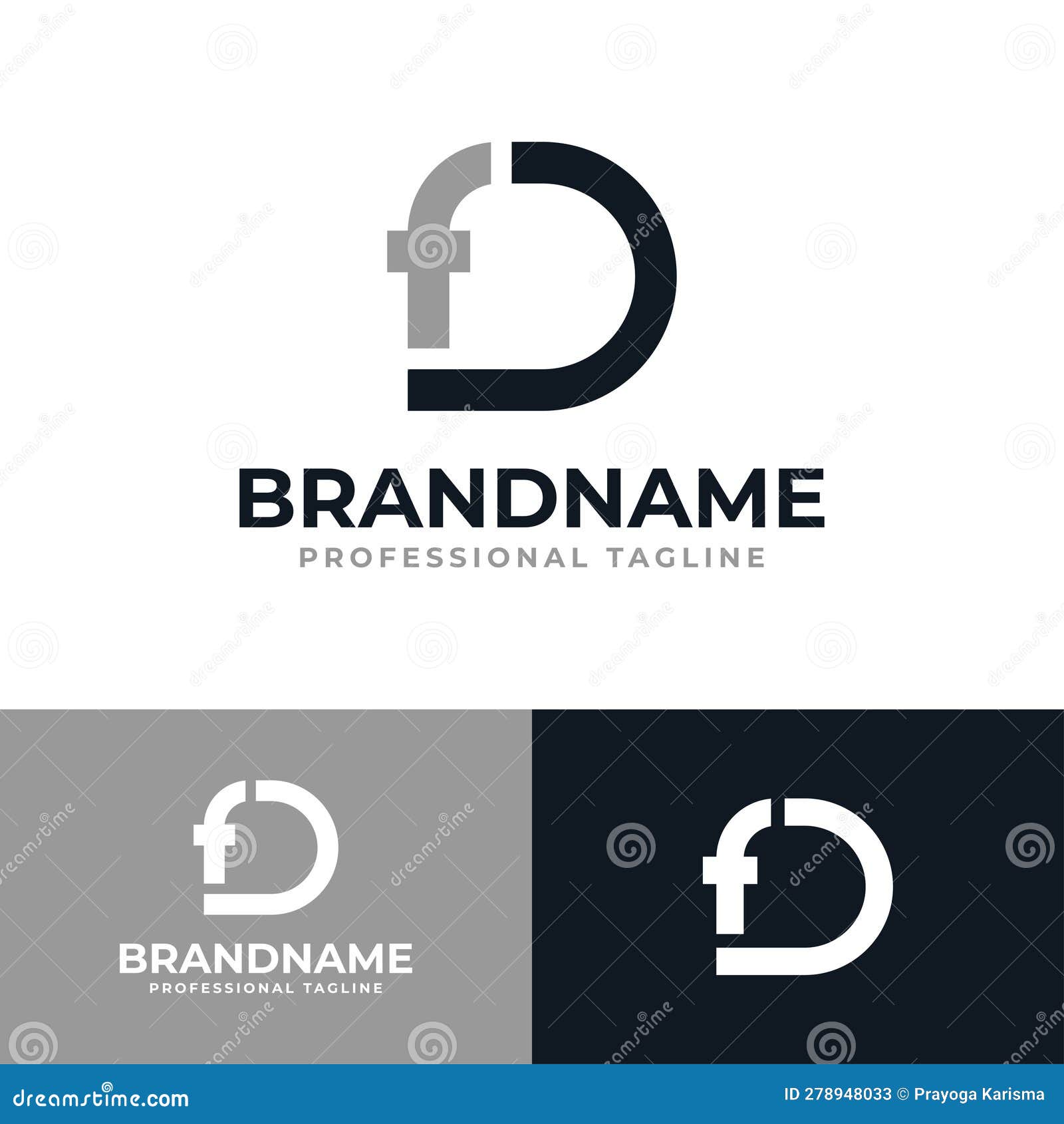Letter DF or FD Monogram Logo, Suitable for Any Business with DF or FD ...