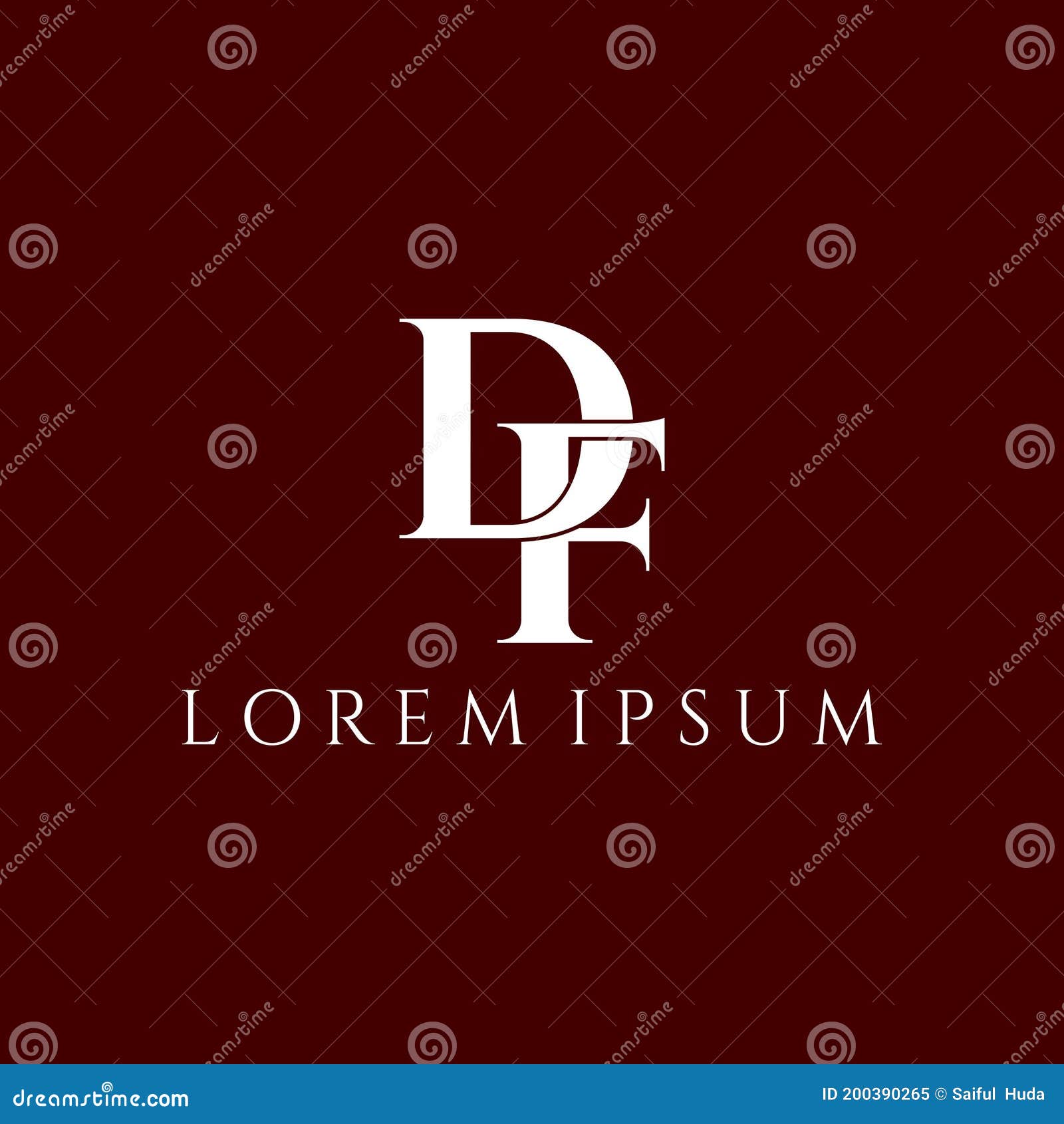 Letter DF Simple Monogram Logo Icon Design. Stock Vector - Illustration ...