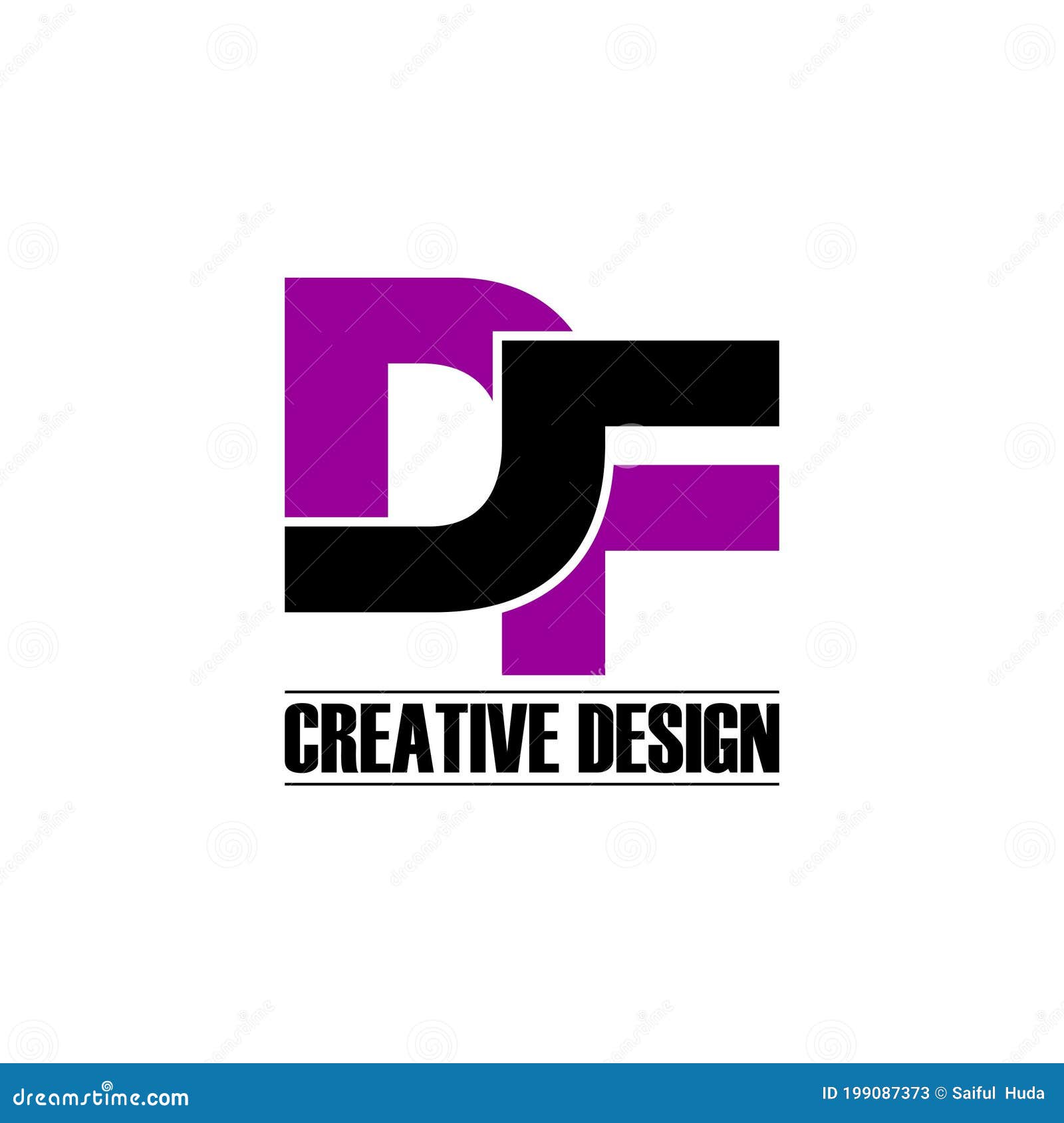 Letter DF Simple Monogram Logo Icon Design. Stock Vector - Illustration ...