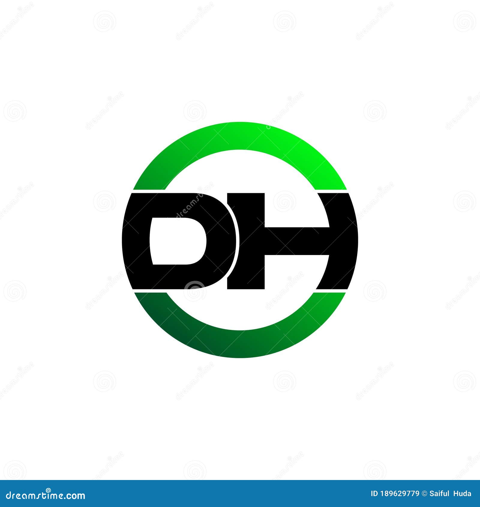 Letter Dh Circle Monogram Logo Icon Design Vector. Stock Vector ...