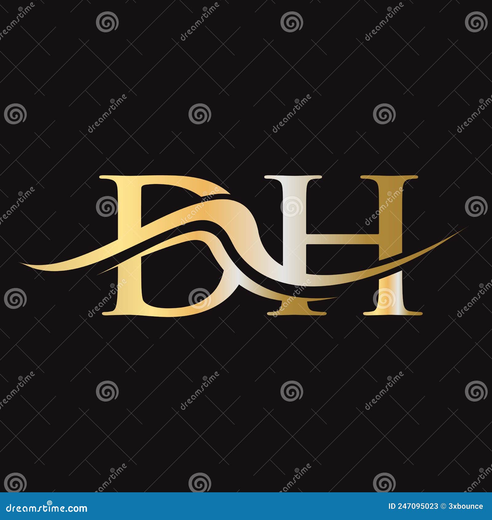 Letter DH Logo Design. Initial DH Logotype Template for Business and ...