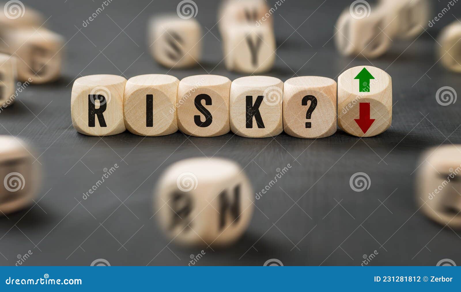 Letter Dice with the Word Risk Stock Photo - Image of danger, concept ...