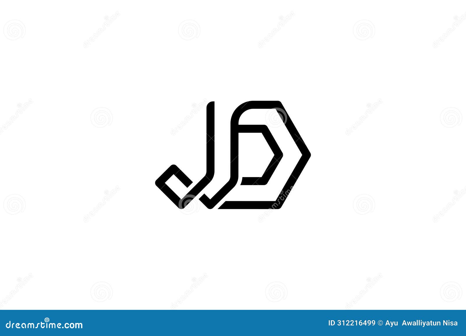 Letter DJ or JD Logo Design Vector Stock Vector - Illustration of ...