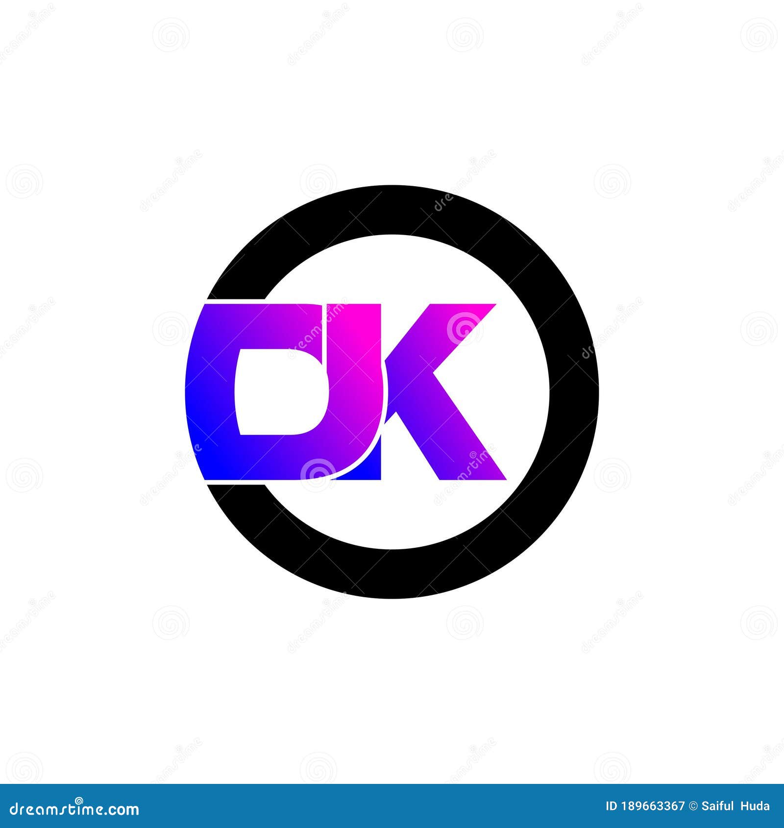 Letter DK Circle Monogram Logo Icon Design Vector. Stock Vector ...