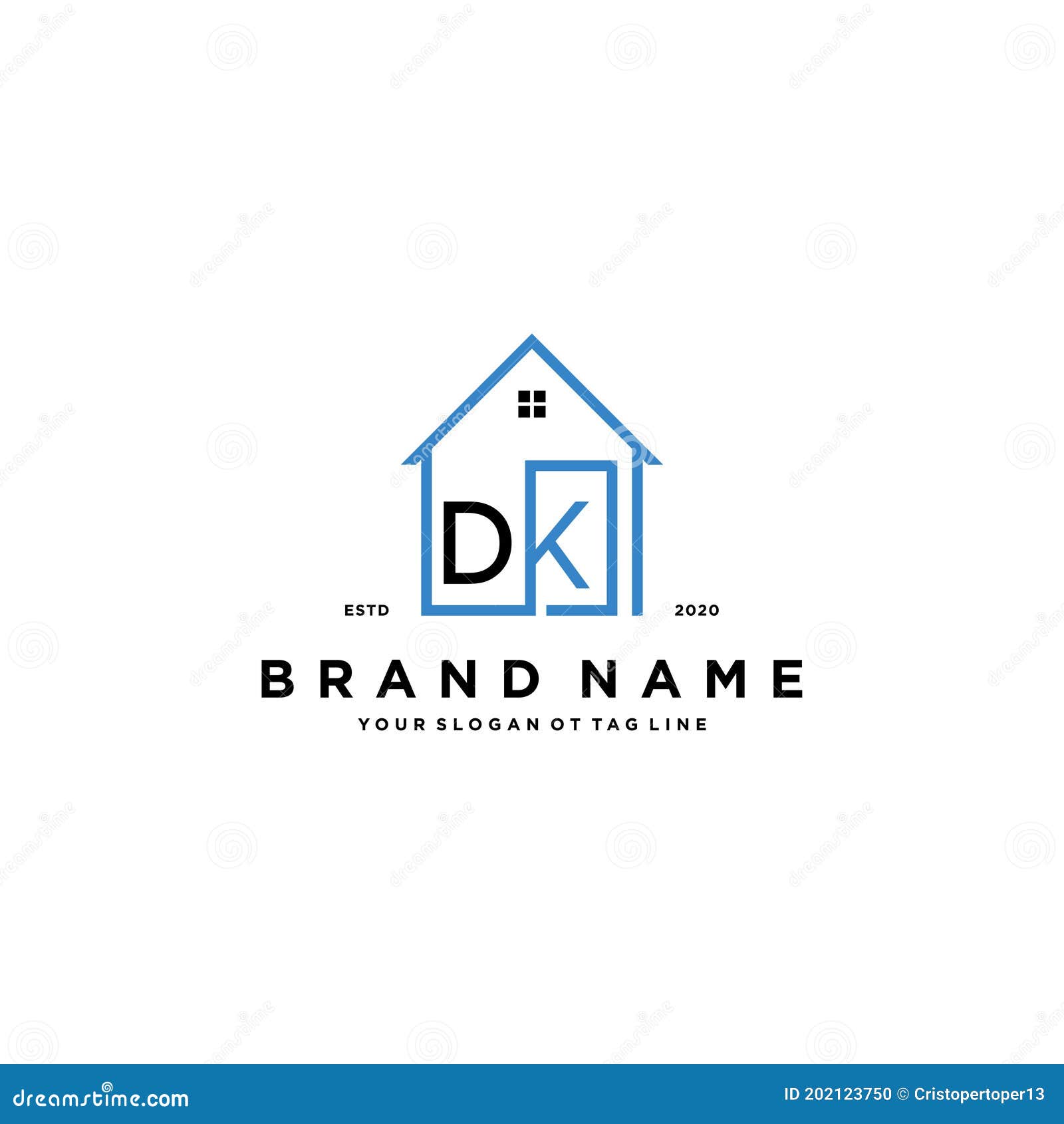 Letter DK Home Logo Design Concept Vector Stock Vector - Illustration ...