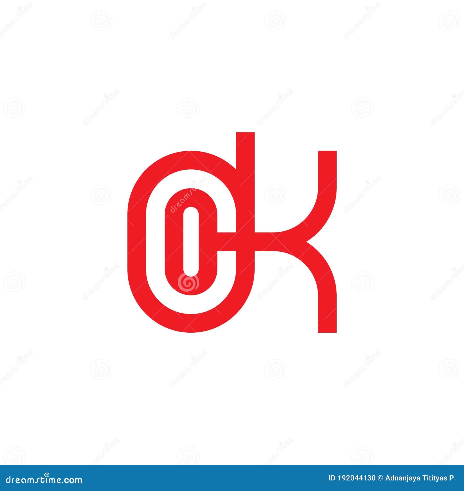 Letter Dk Linked Geometric Line Symbol Vector Stock Illustration ...