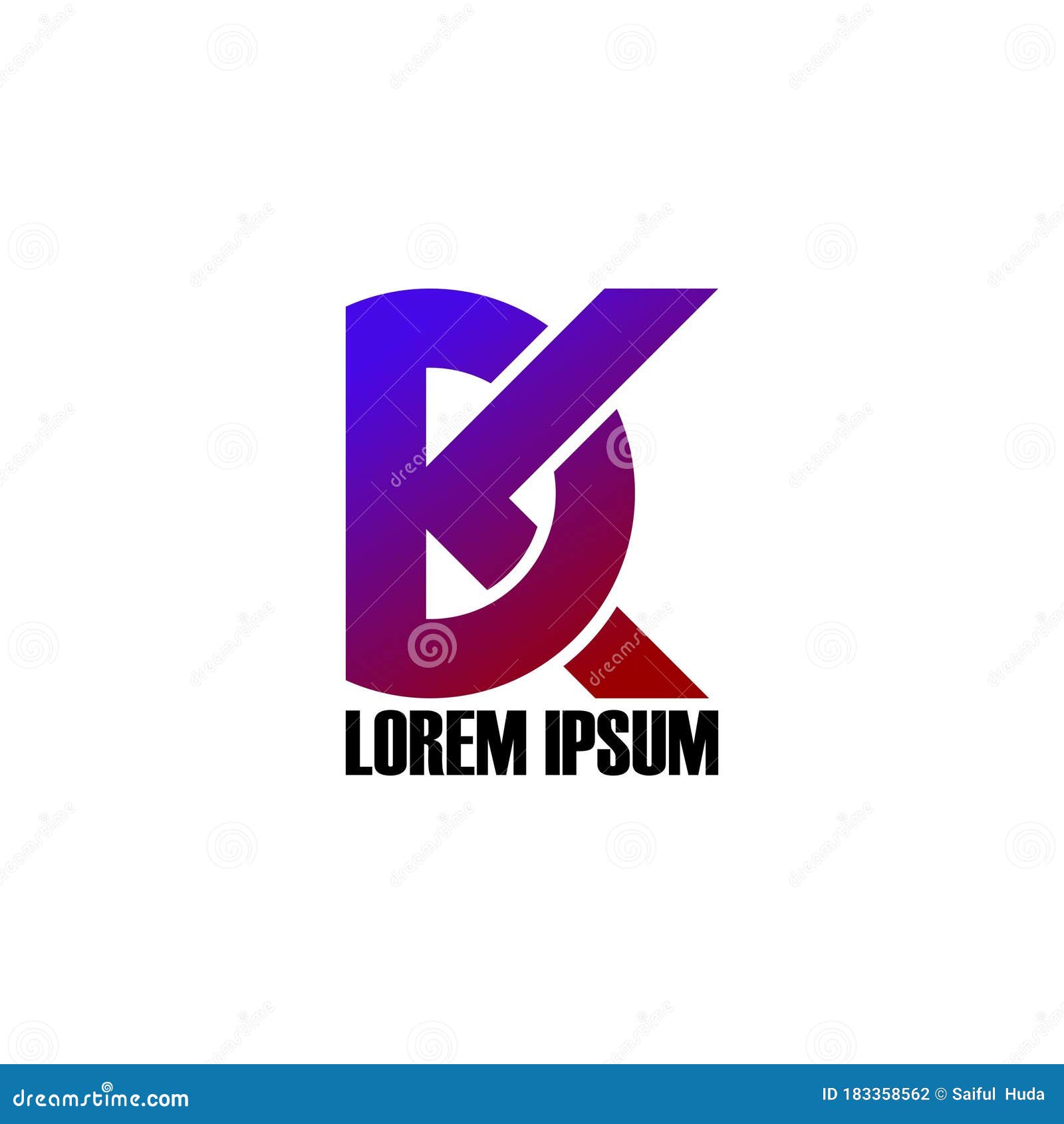 Letter DK Simple Logo Design Vector. Stock Vector - Illustration of ...