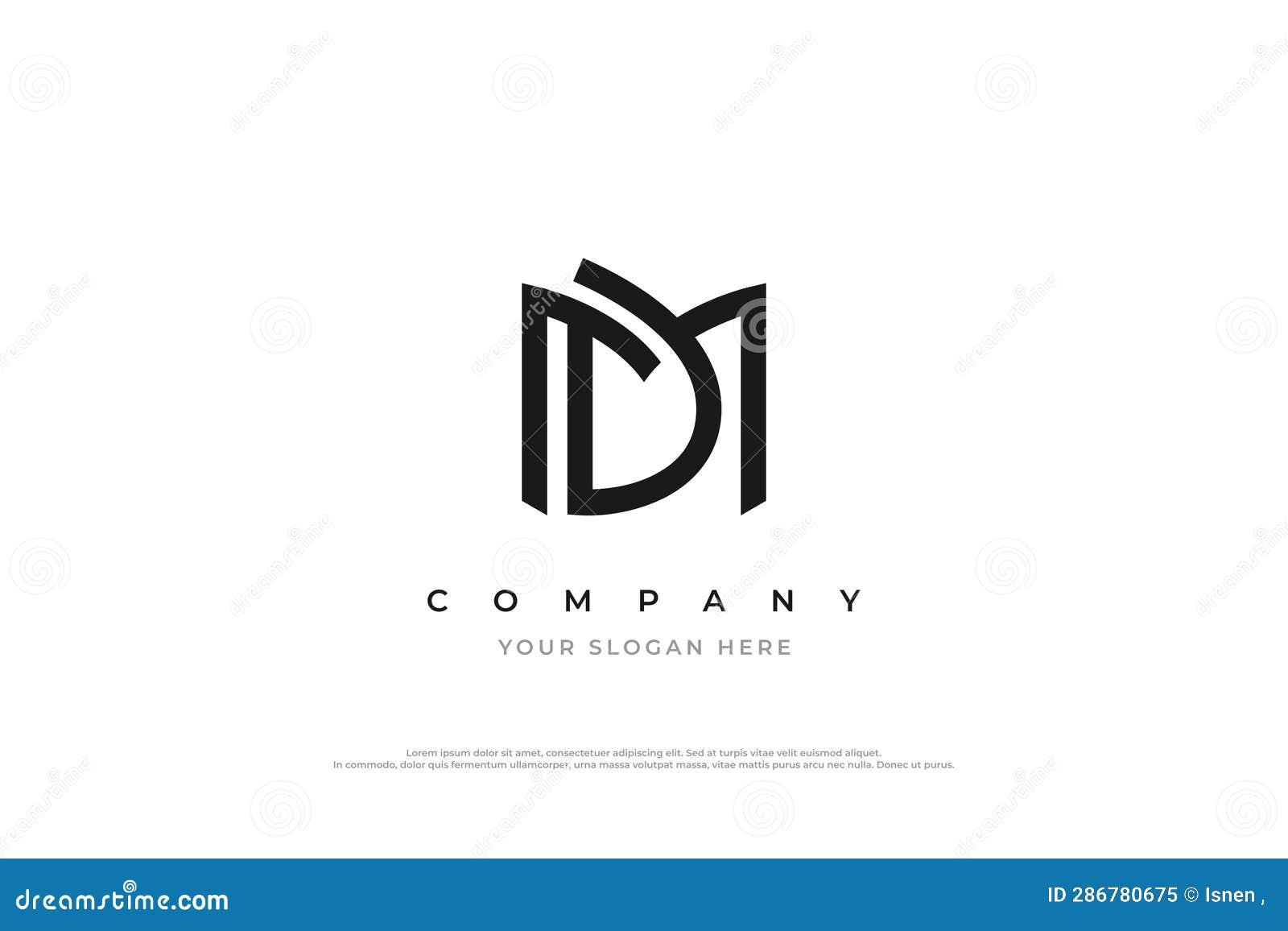 Letter DM Or MD Logo Design Cartoon Vector | CartoonDealer.com #286780675